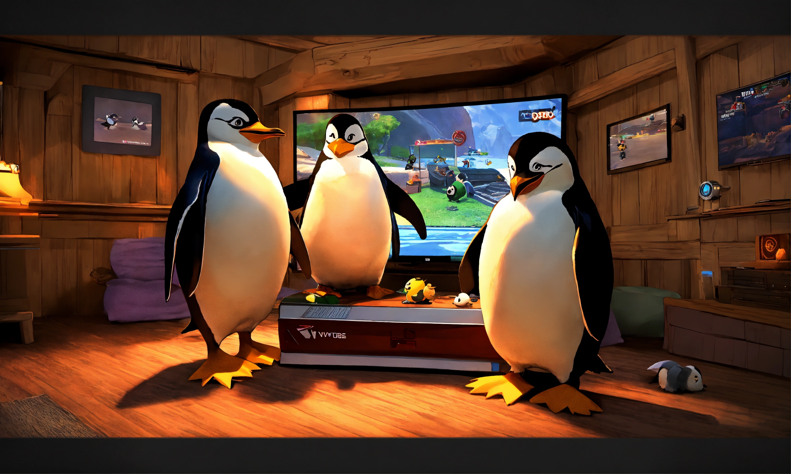 Lexica - A YouTube thumbnail of Three Penguins in the style of penguins ...