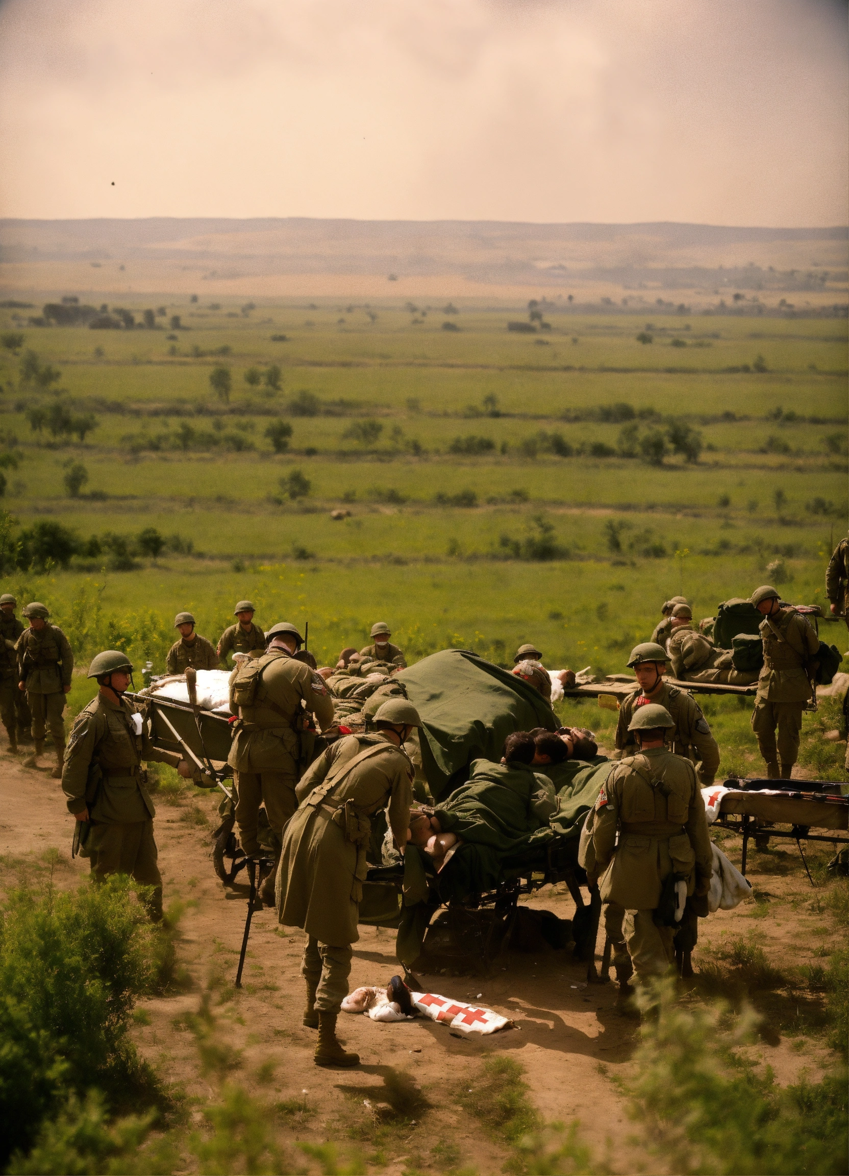 Lexica - Field hospital. Wounded soldiers treated by Red Cross nurses ...