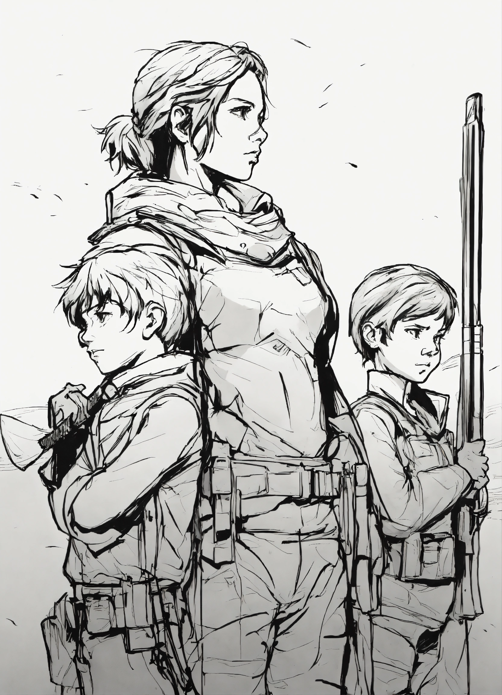 Lexica - A simple line drawing. Rough drawing. Black and white ...