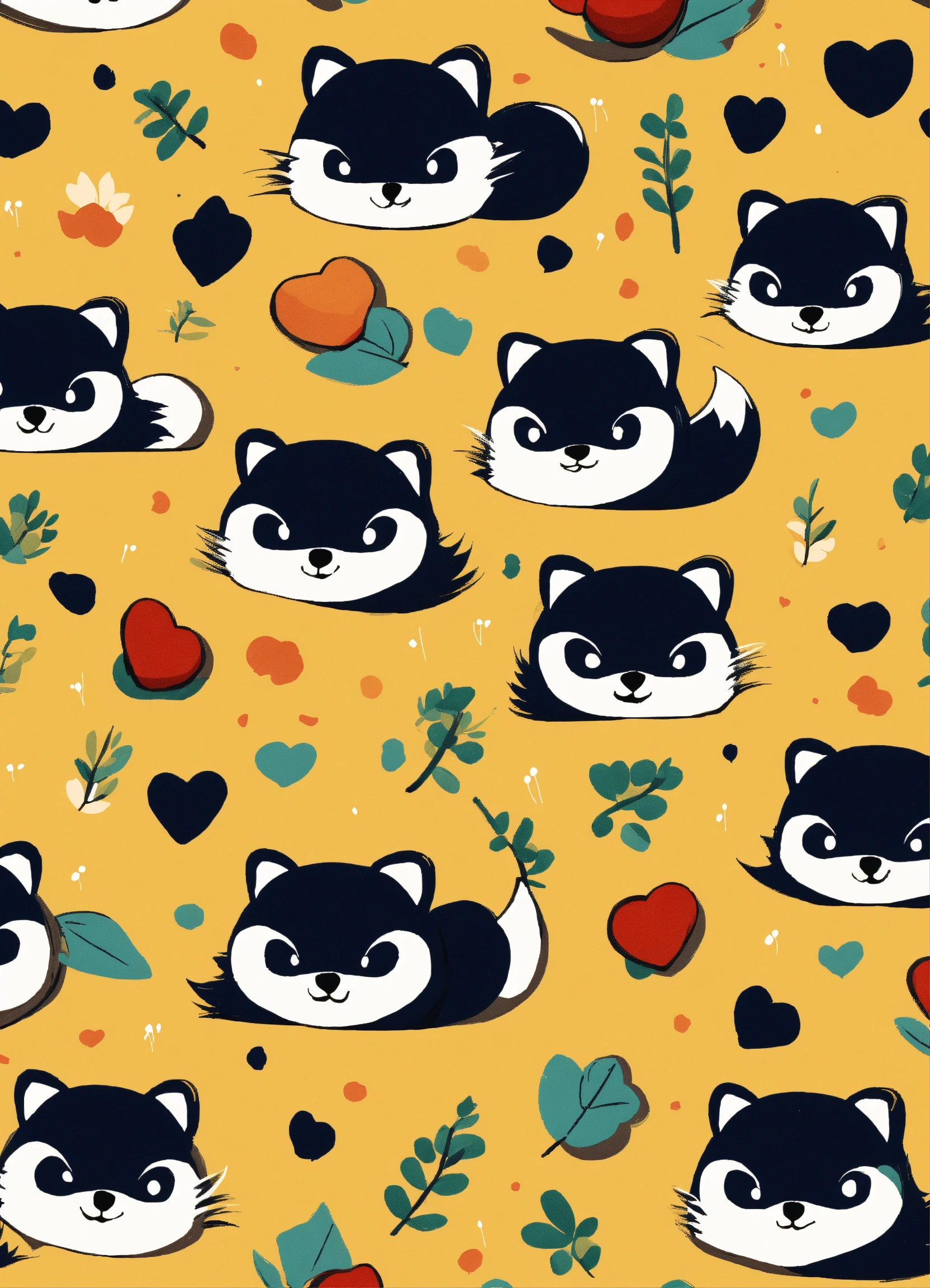 Lexica - Little skunk pattern, in cartoon art