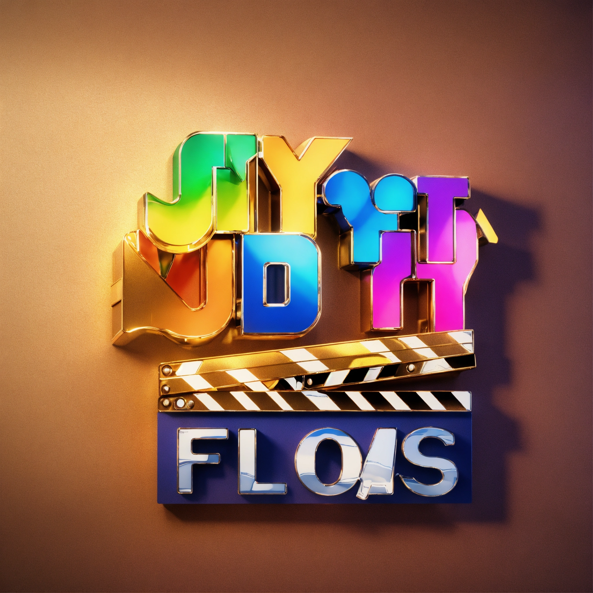 Lexica - Movie production logo, text as " Joy films ", 3d metallic logo ...