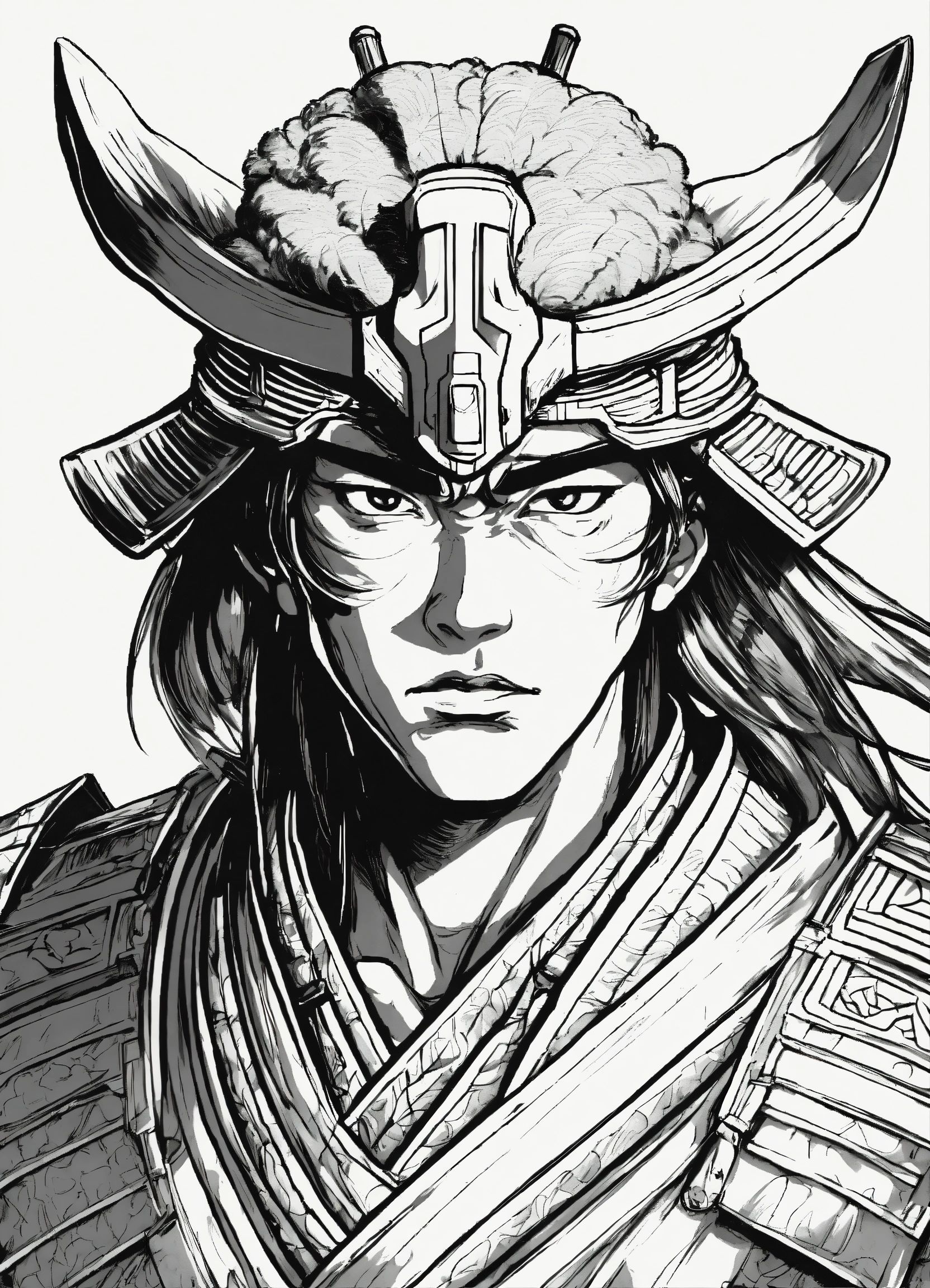 Lexica - Generate a portrait of a samurai , 4K resolution, anime line ...