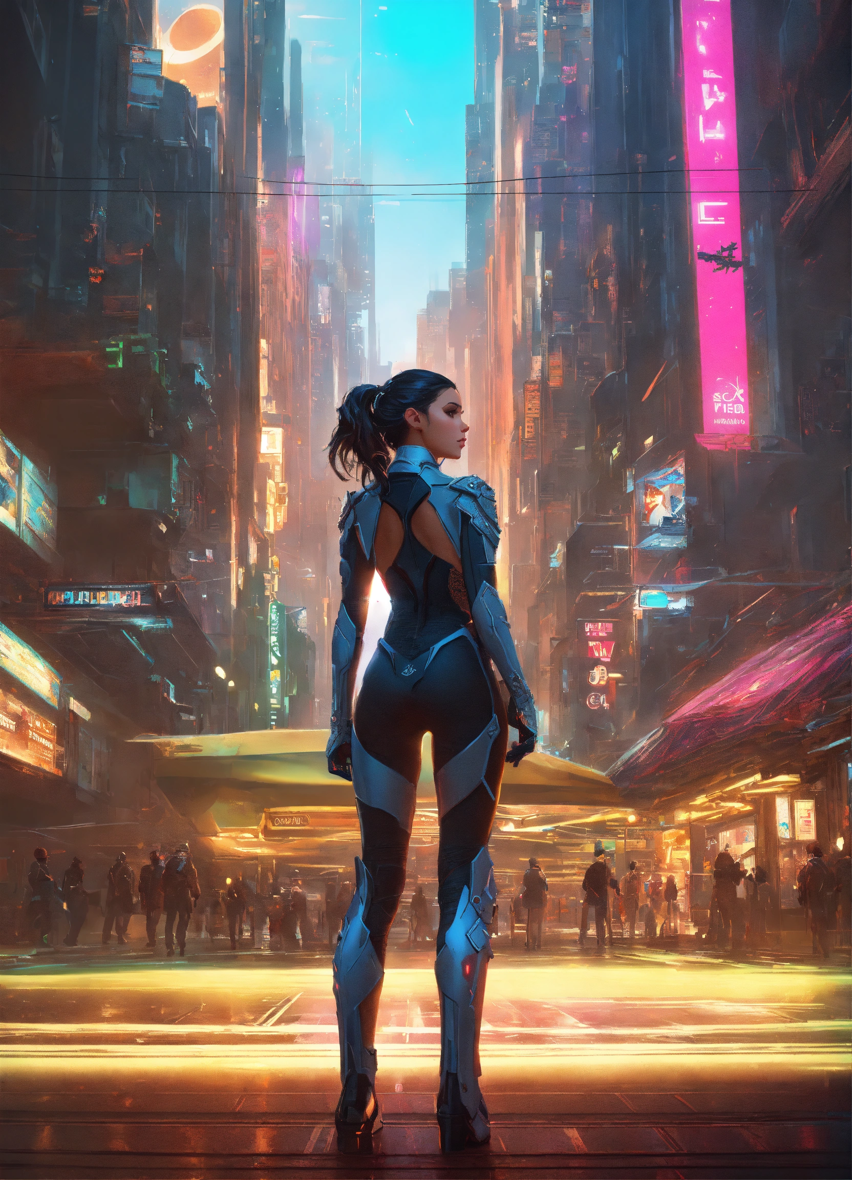 Lexica - Sci-fi effect poster background,mega city of the future, intricate, highly detailed ...