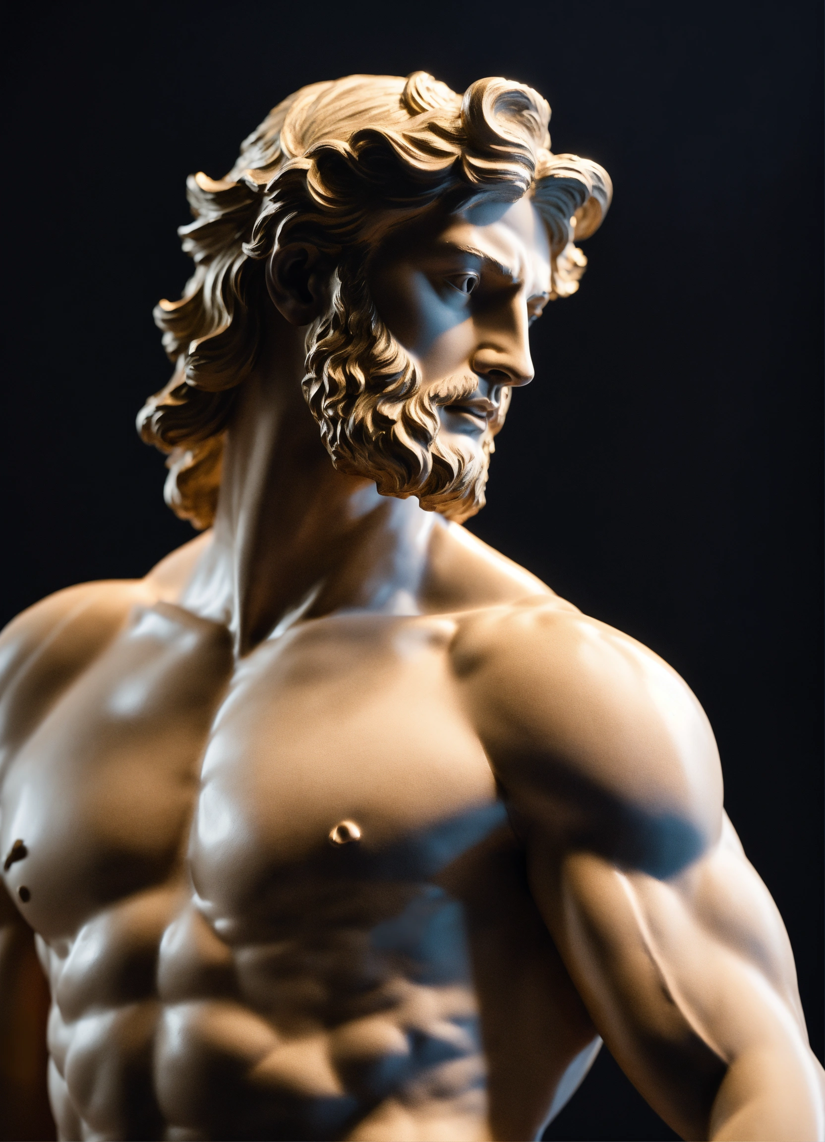 Lexica - Simple muscular greek god statue with middelparting hair with ...