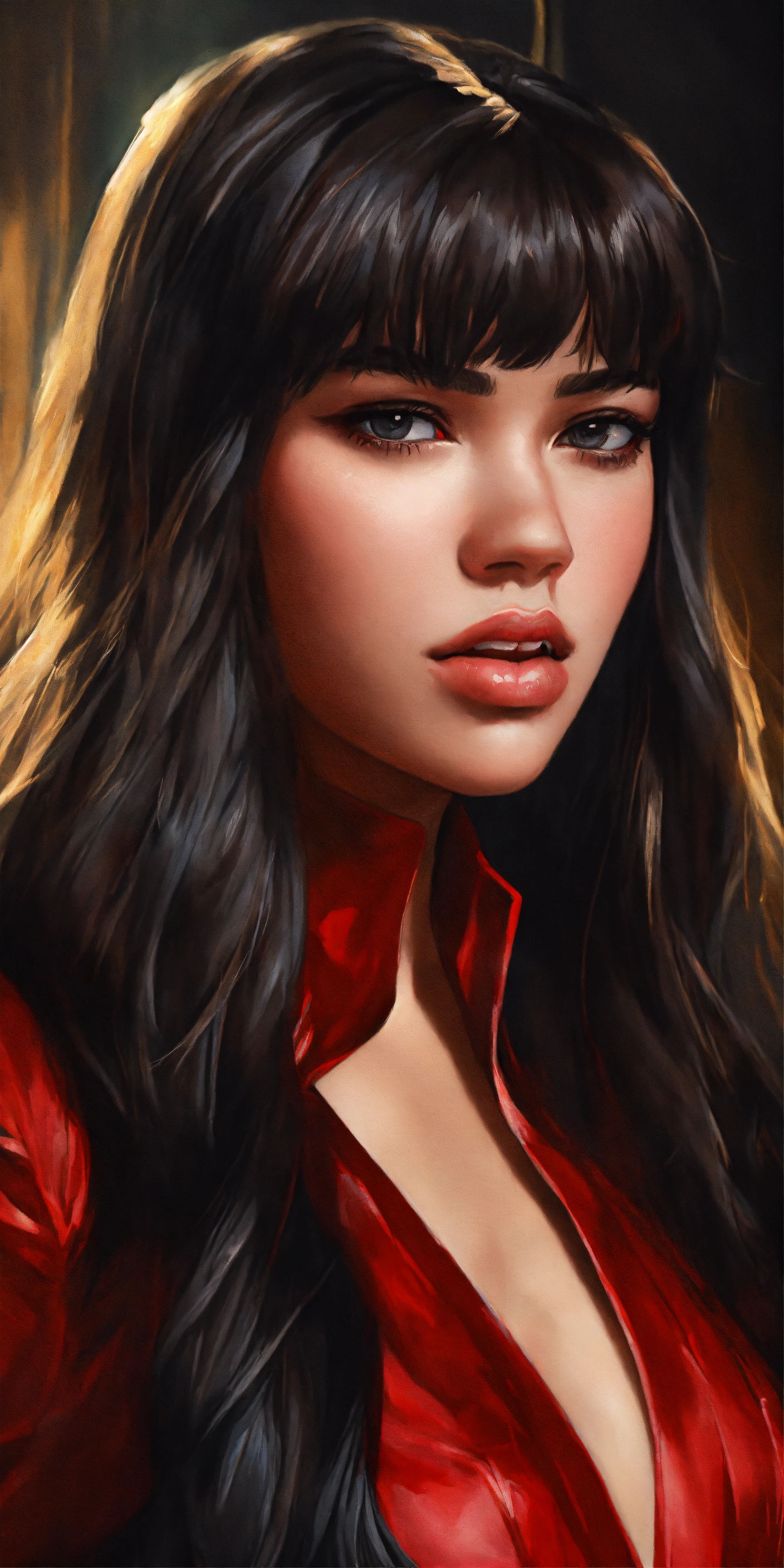 Lexica - Portrait of hailee steinfeld Vampirella realist
