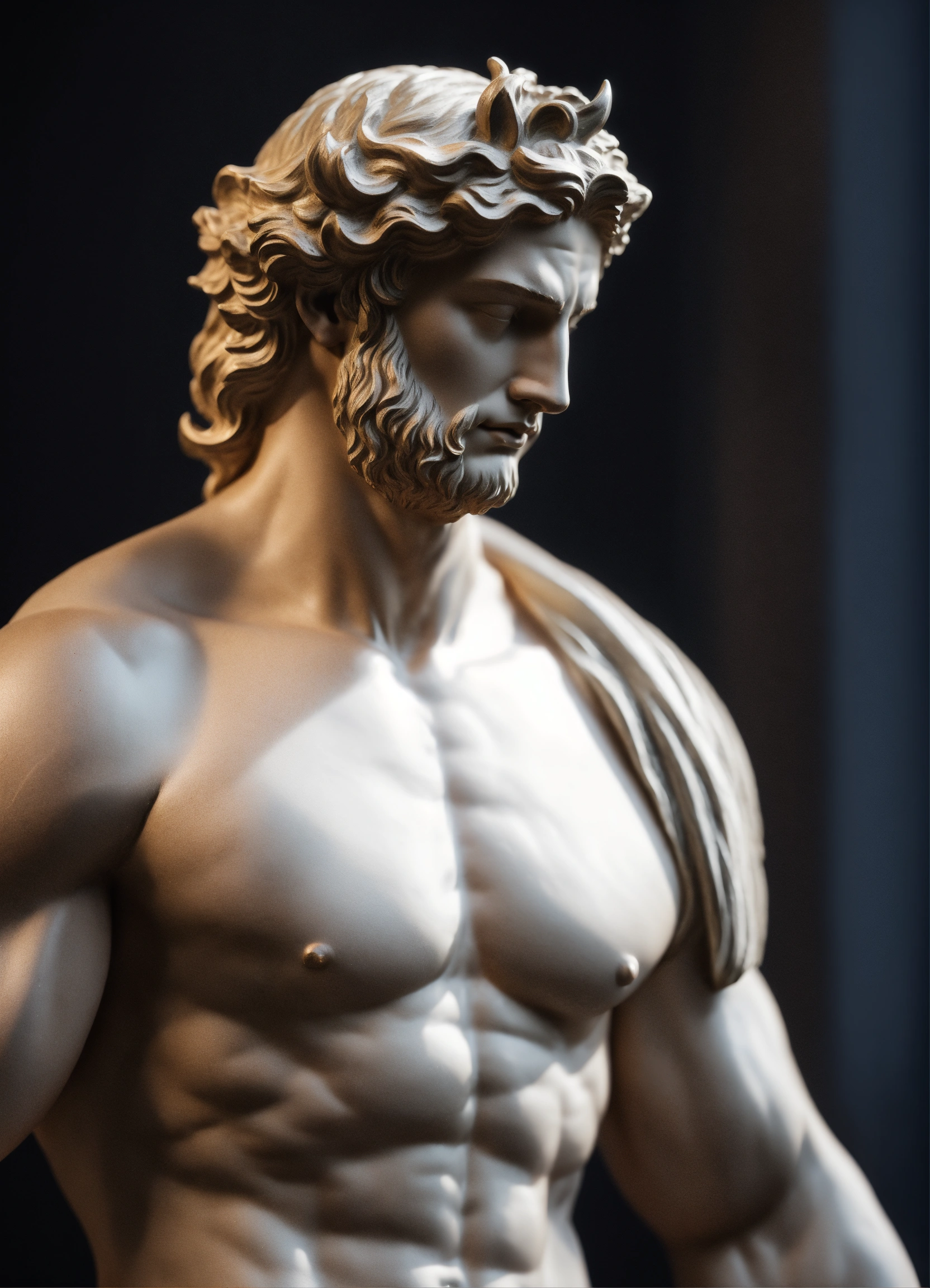 Lexica - Simple muscular greek god statue with middelparting hair with ...