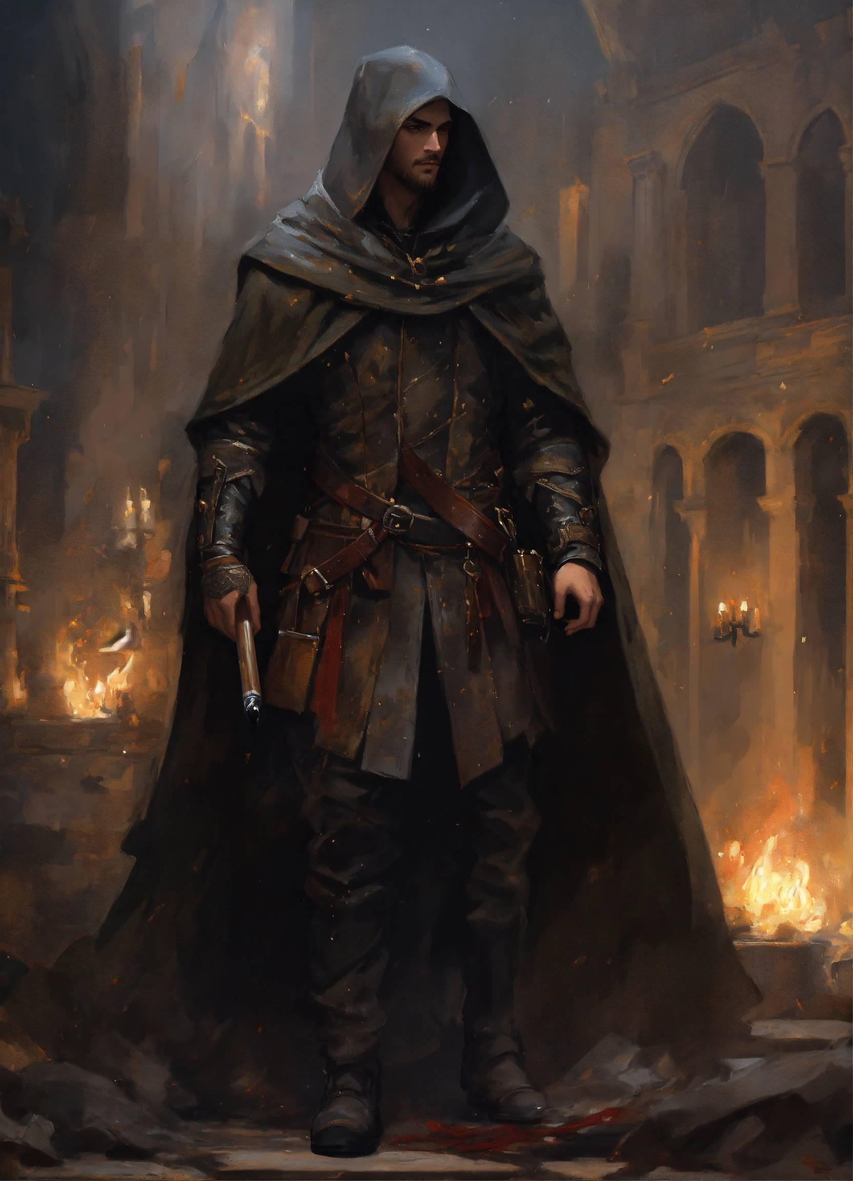 Lexica - A tall 2 metre man, very muscular, bulky. He has a black hood ...