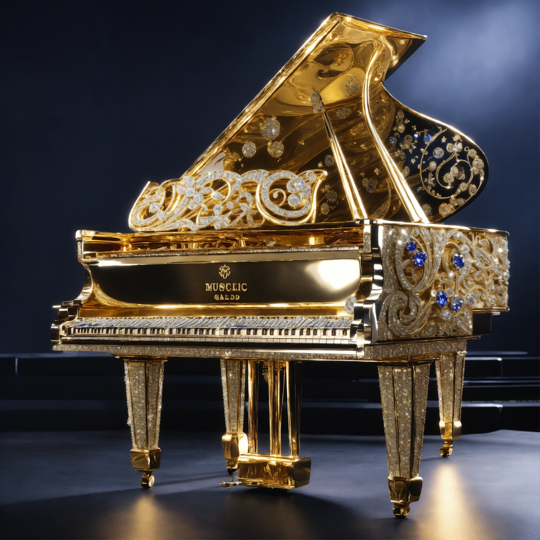 Lexica - Write the word MUSIC . Made of gold, inlaid with crystals and ...
