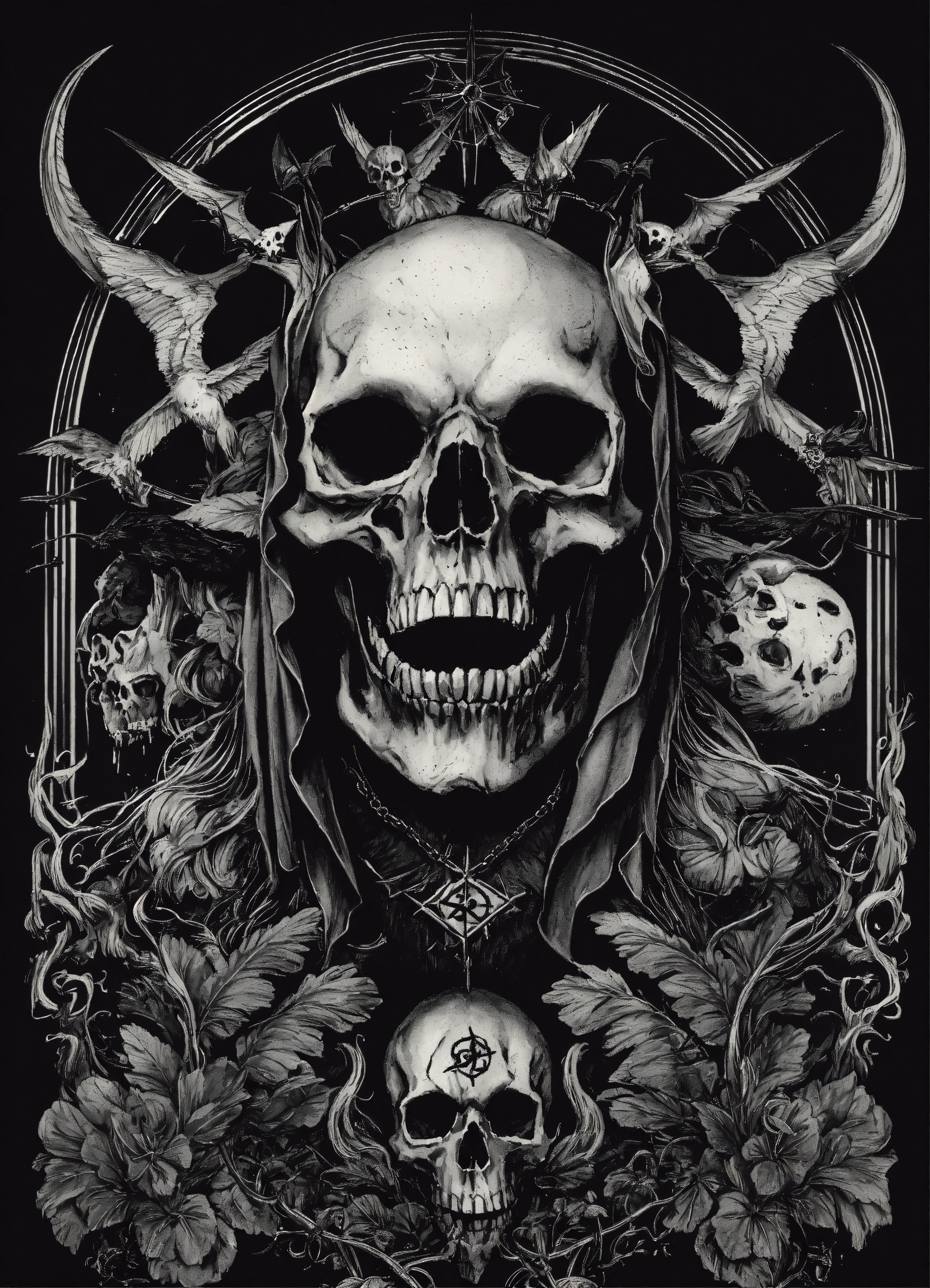 Lexica - Satanic symbols, angry vampire skull, crow, halloween, strange ...