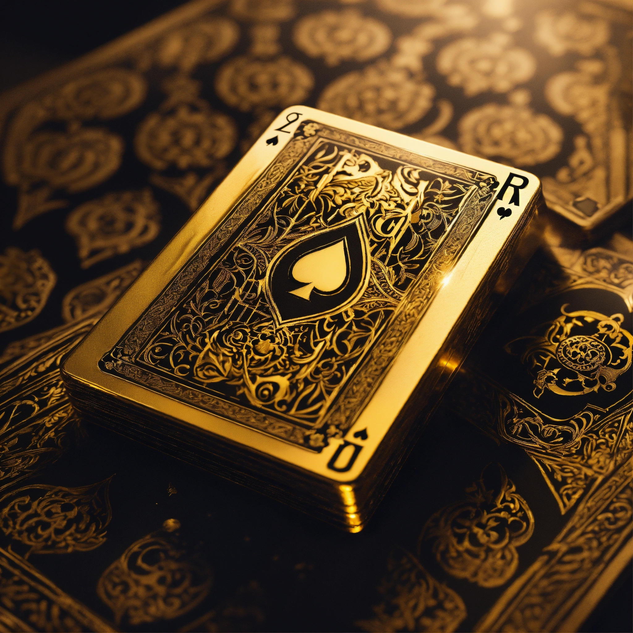 Lexica - Two gold and black playing cards face down with an Arabic ...