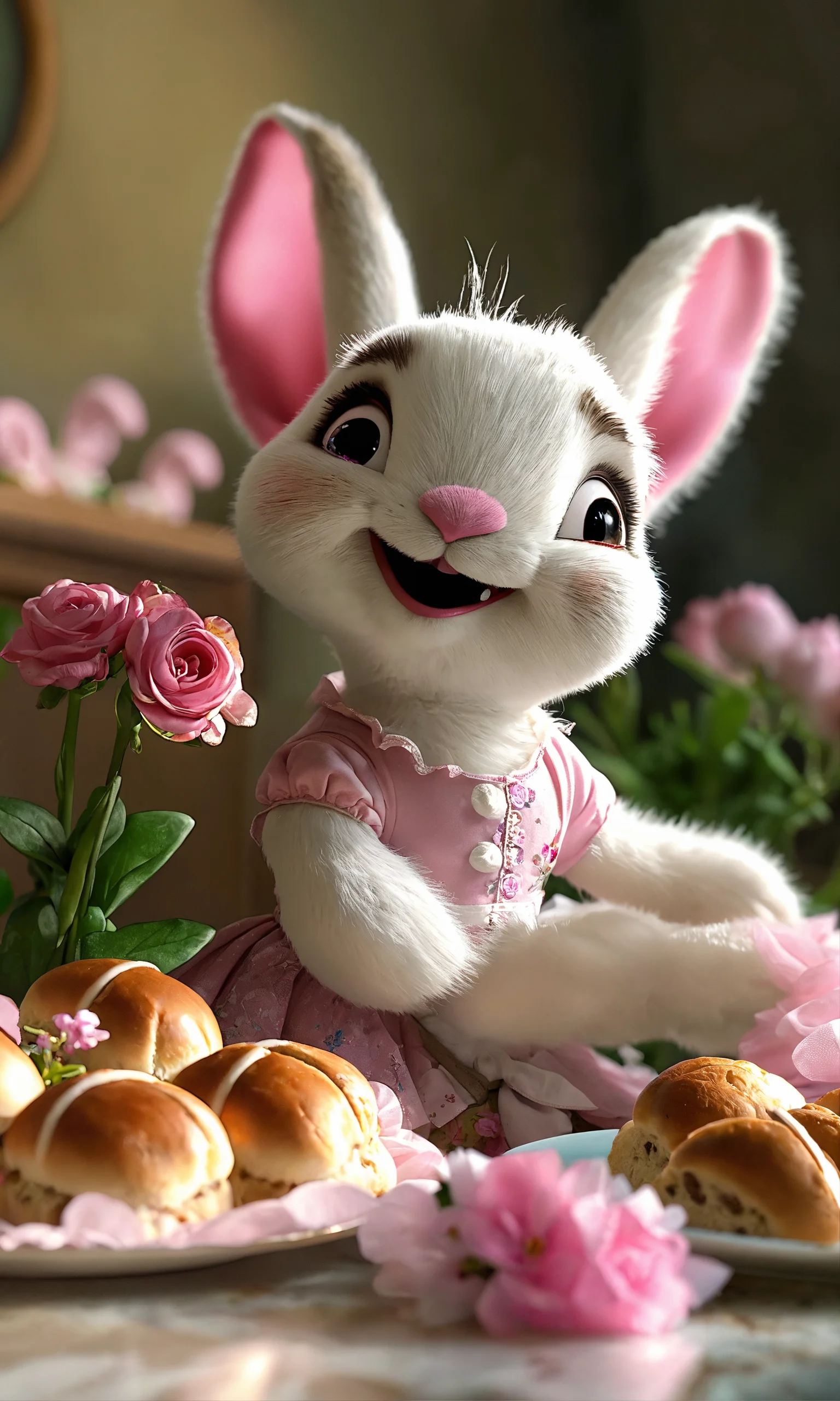 Lexica - Disney inspired pixar realistic smiling cute white rabbit ...