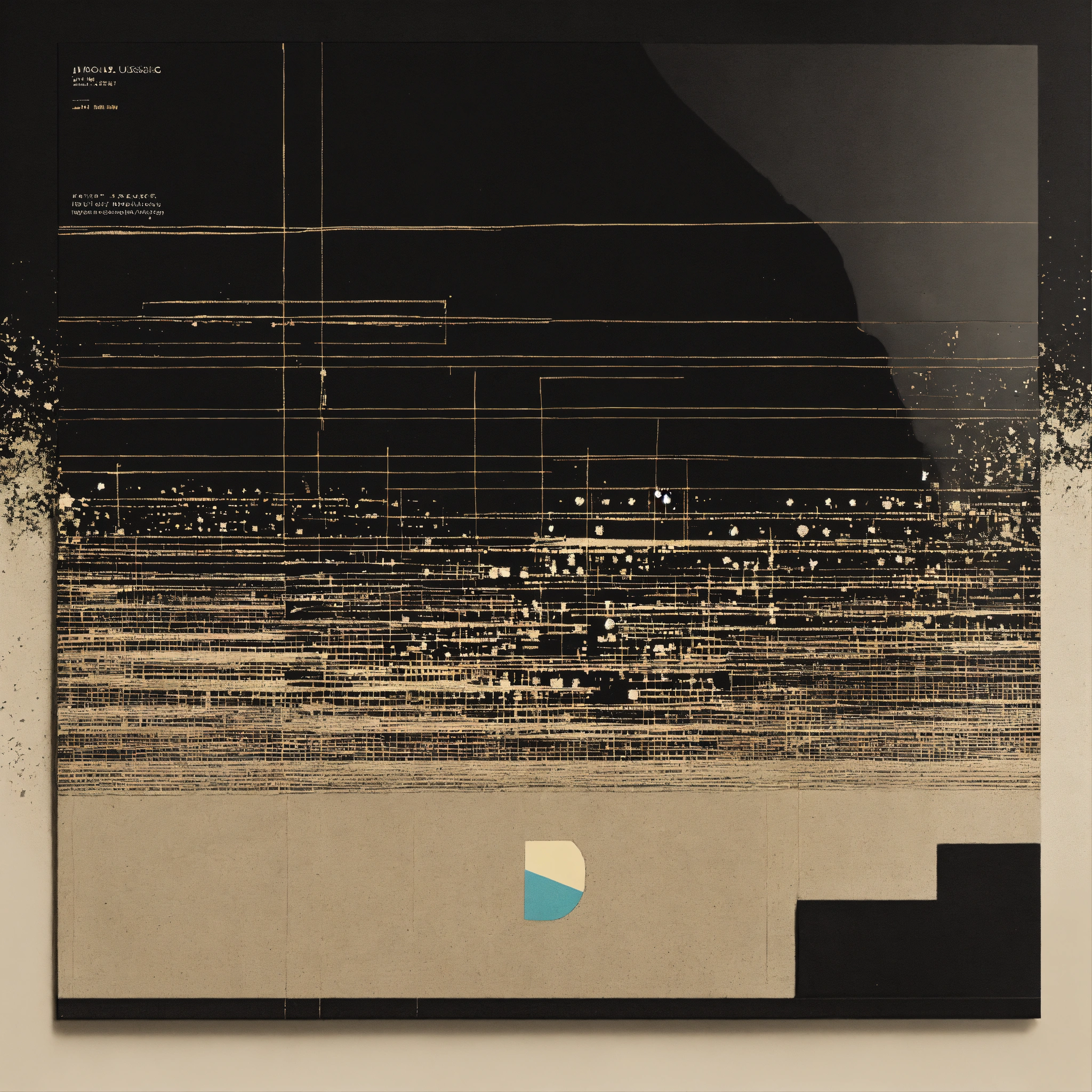 Lexica - Album cover, Fragments, riso design, texture, pastels cream black,