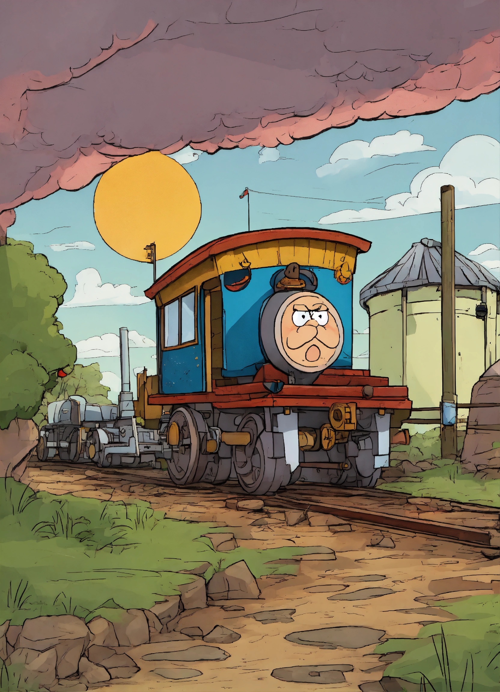 Lexica - Cartoon grumpy slough