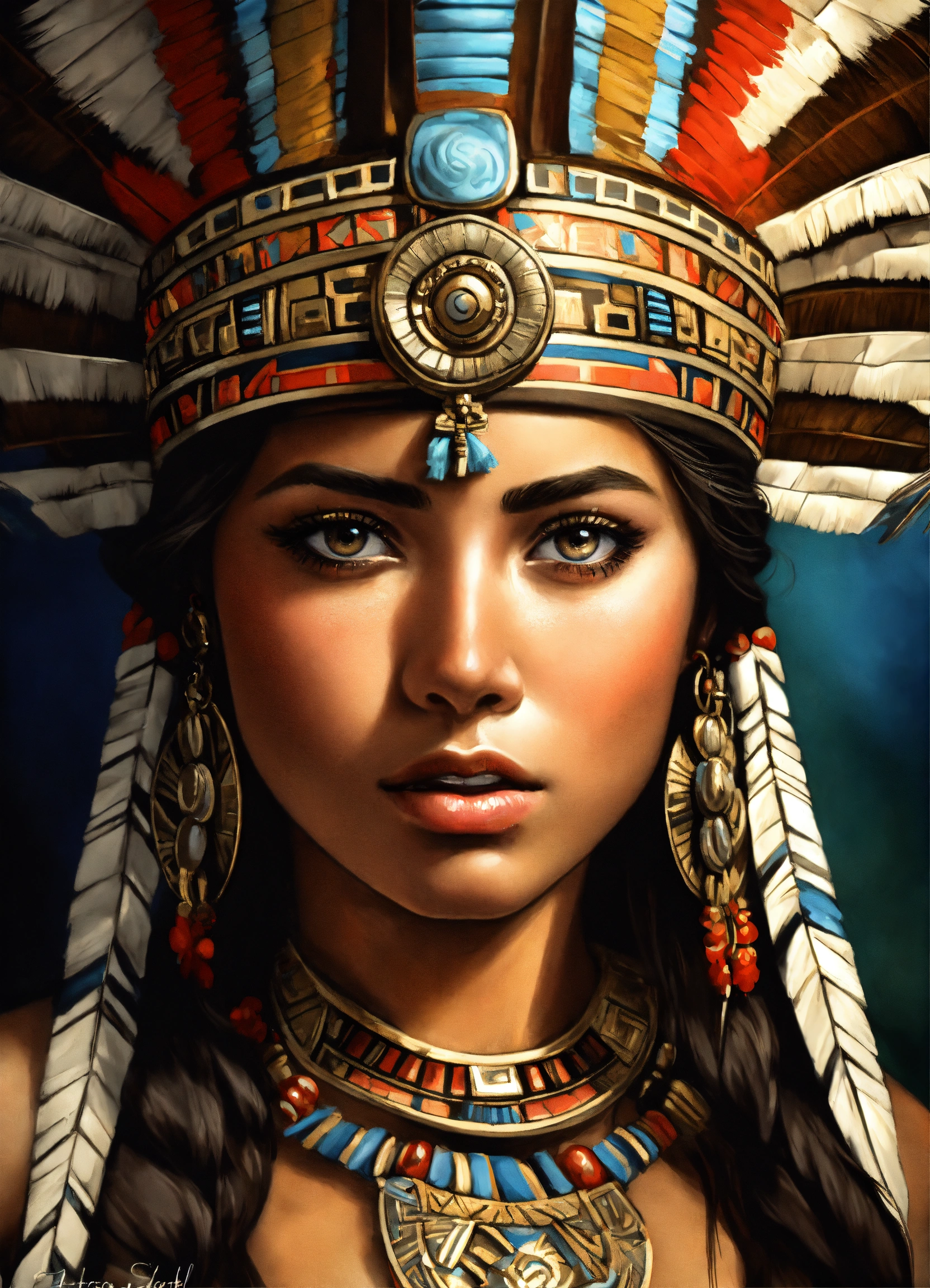 Lexica - Aztec princess, realistic, portrait, high detail, high ...