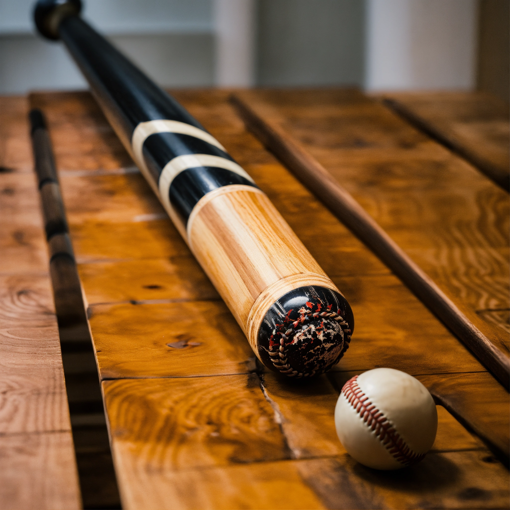Lexica - A photo of a baseball bat. The bat is made of wood and has a ...