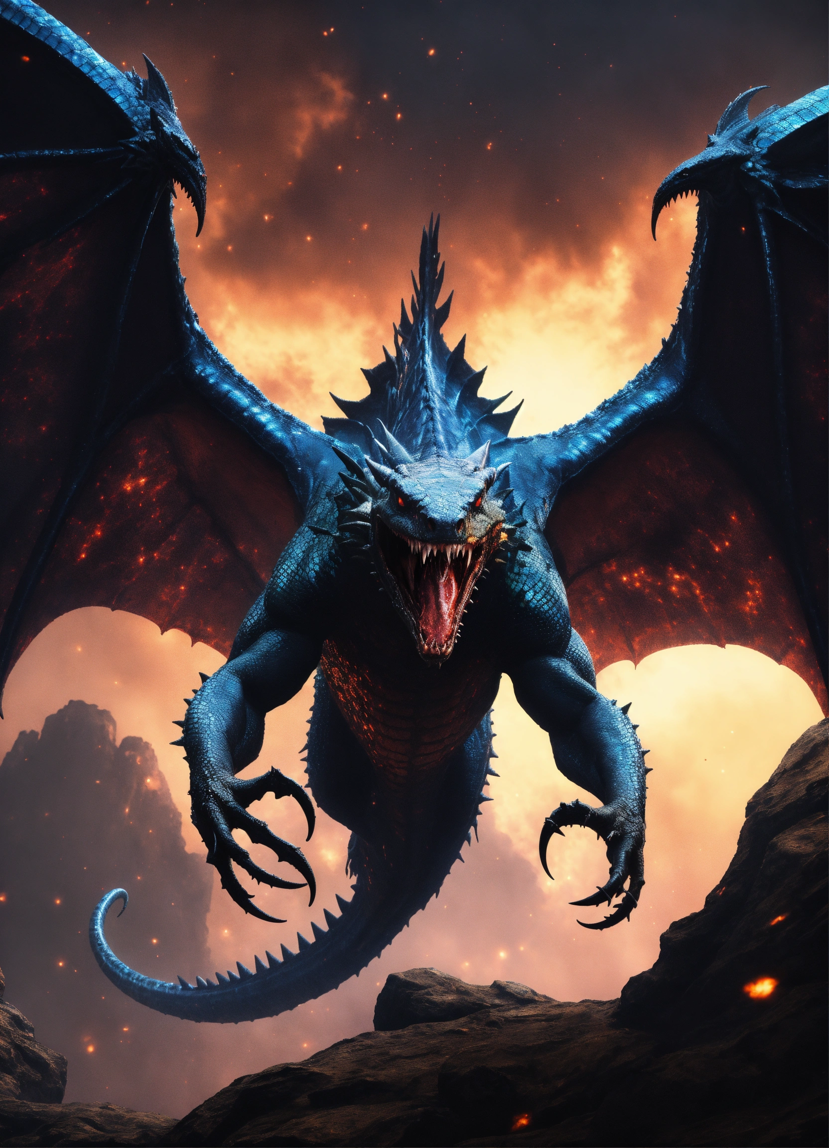 Lexica - A gigantic mythical reptile. It has dark obsidian scales. It ...
