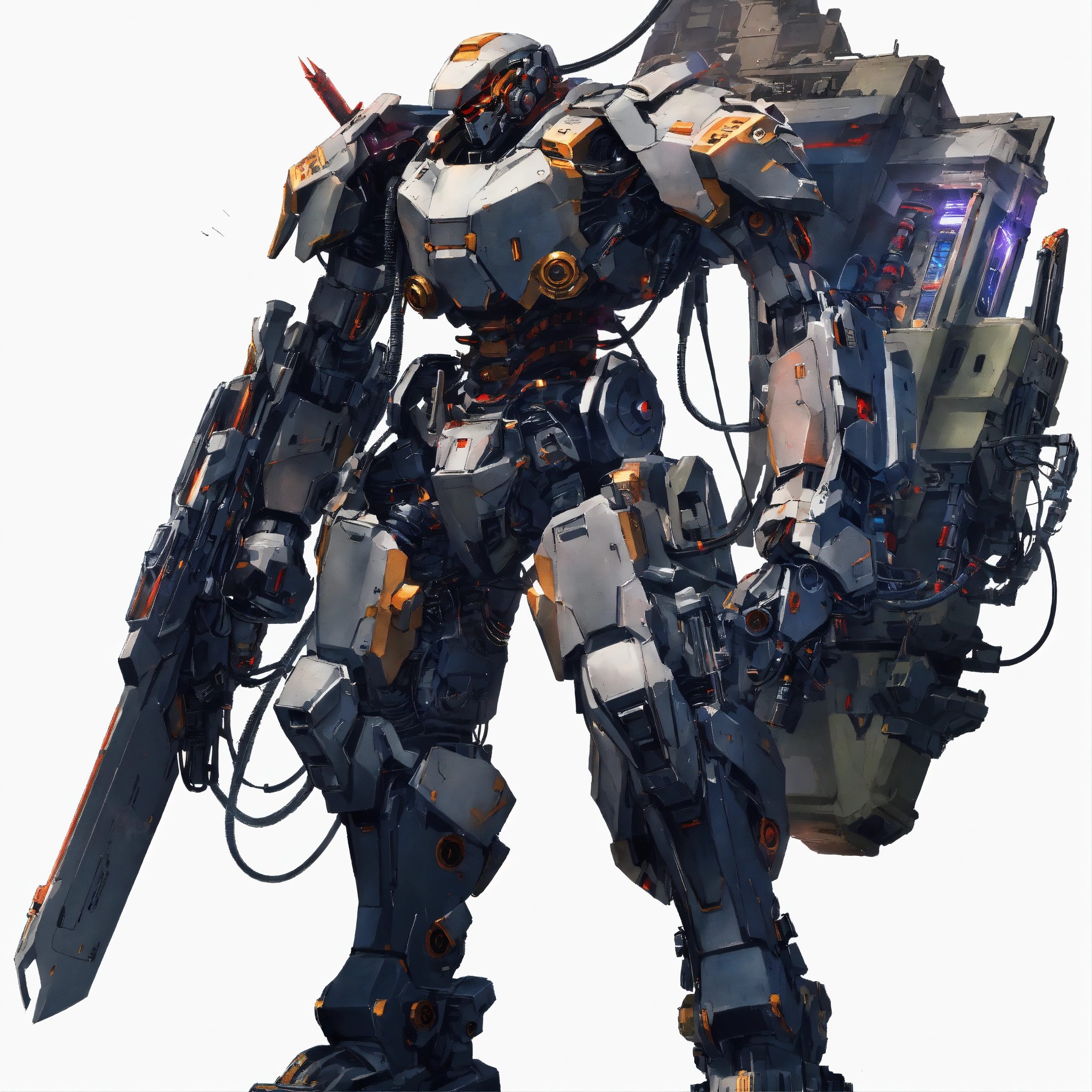 Lexica - An edgy style mecha with a wedge shaped head, high collar ...