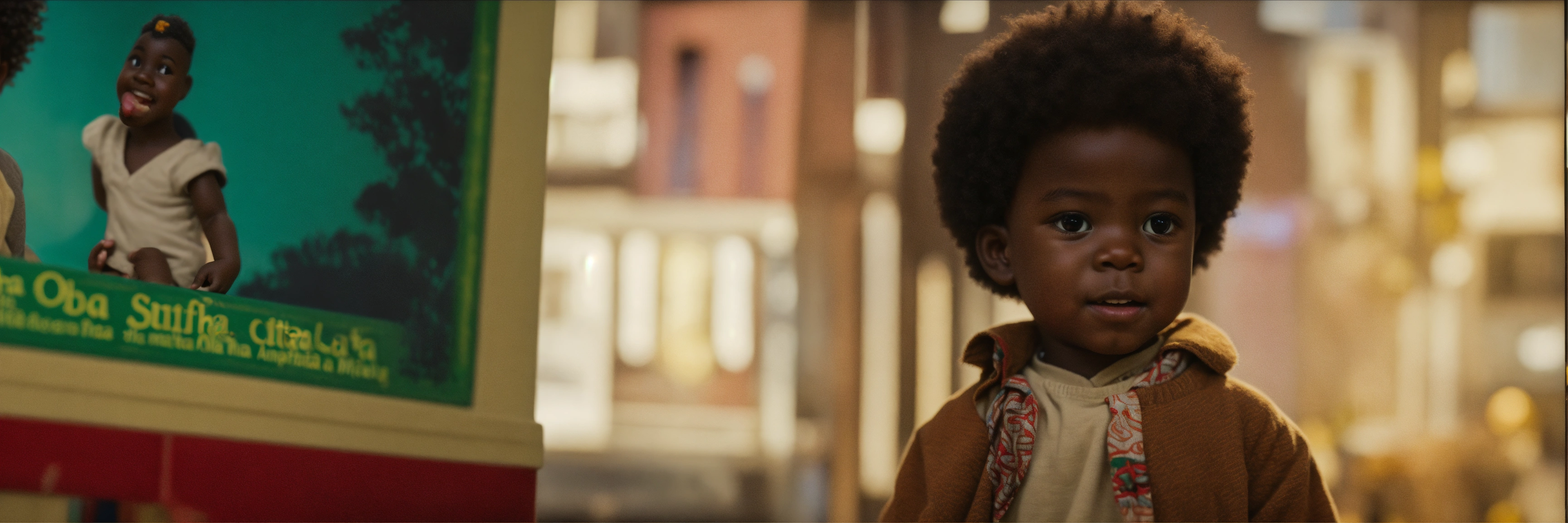 Lexica - Oba, the little African-American boy, holding Mata, his ...