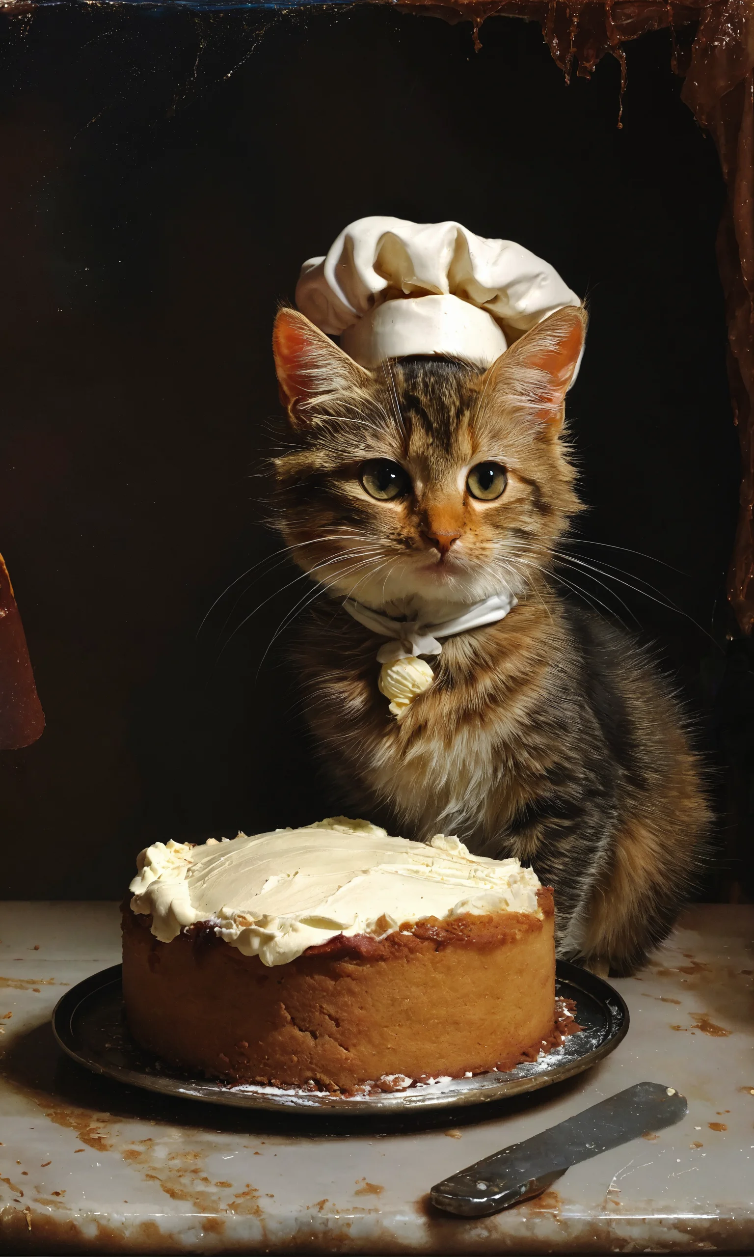 Lexica - Cat baking a cake