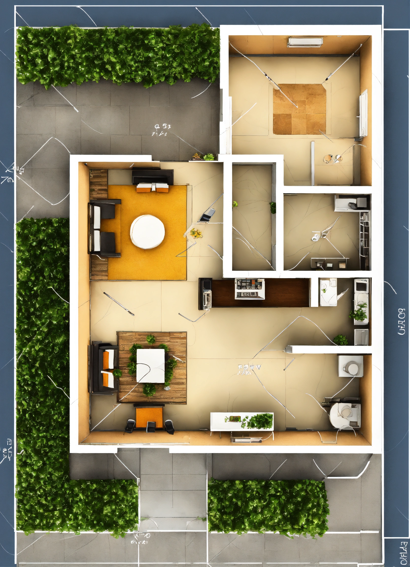 Lexica - Office space, aerial view, plan