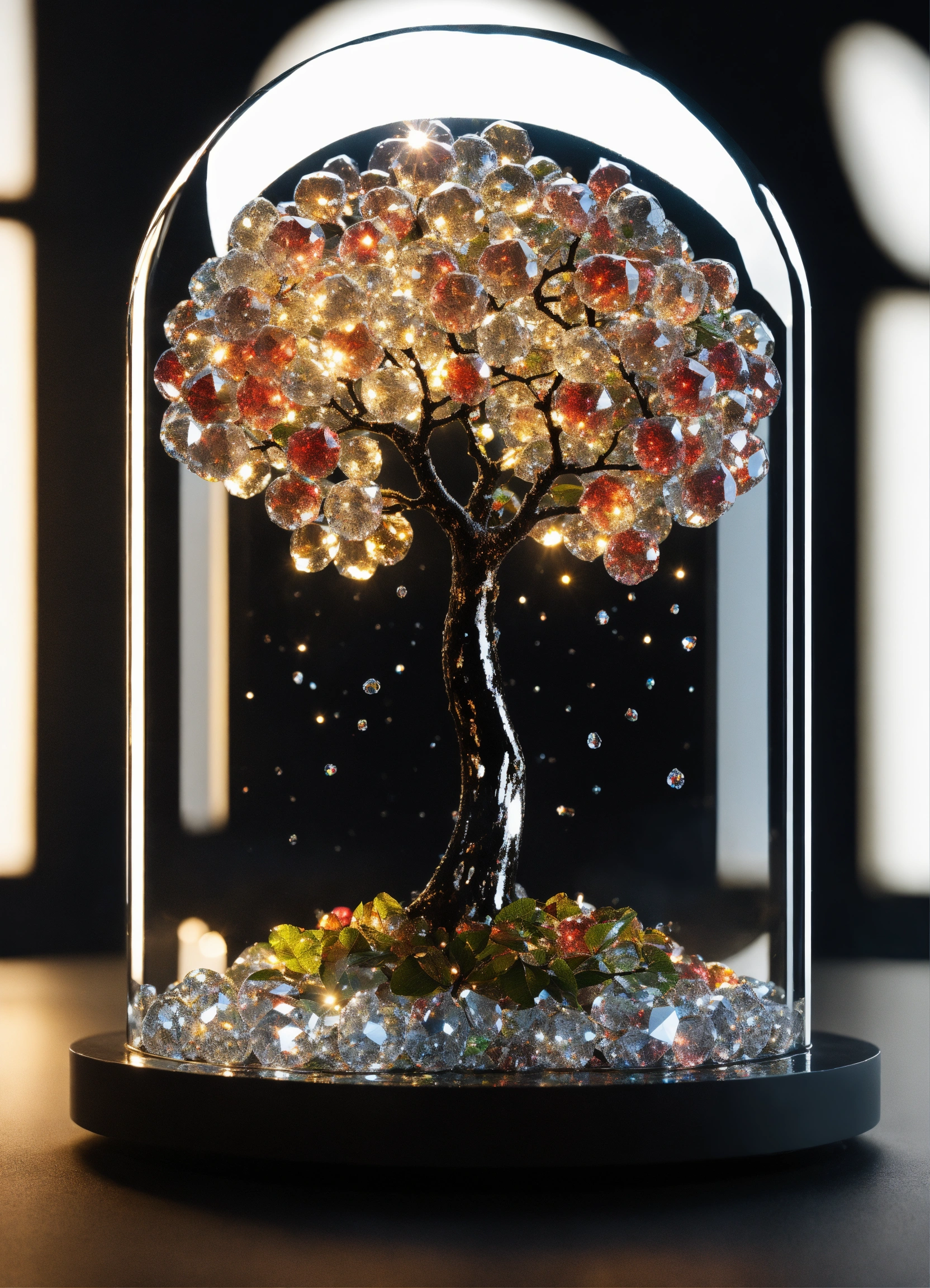 Lexica - Hyper realistic crystal apple tree with opaque sparkling ...