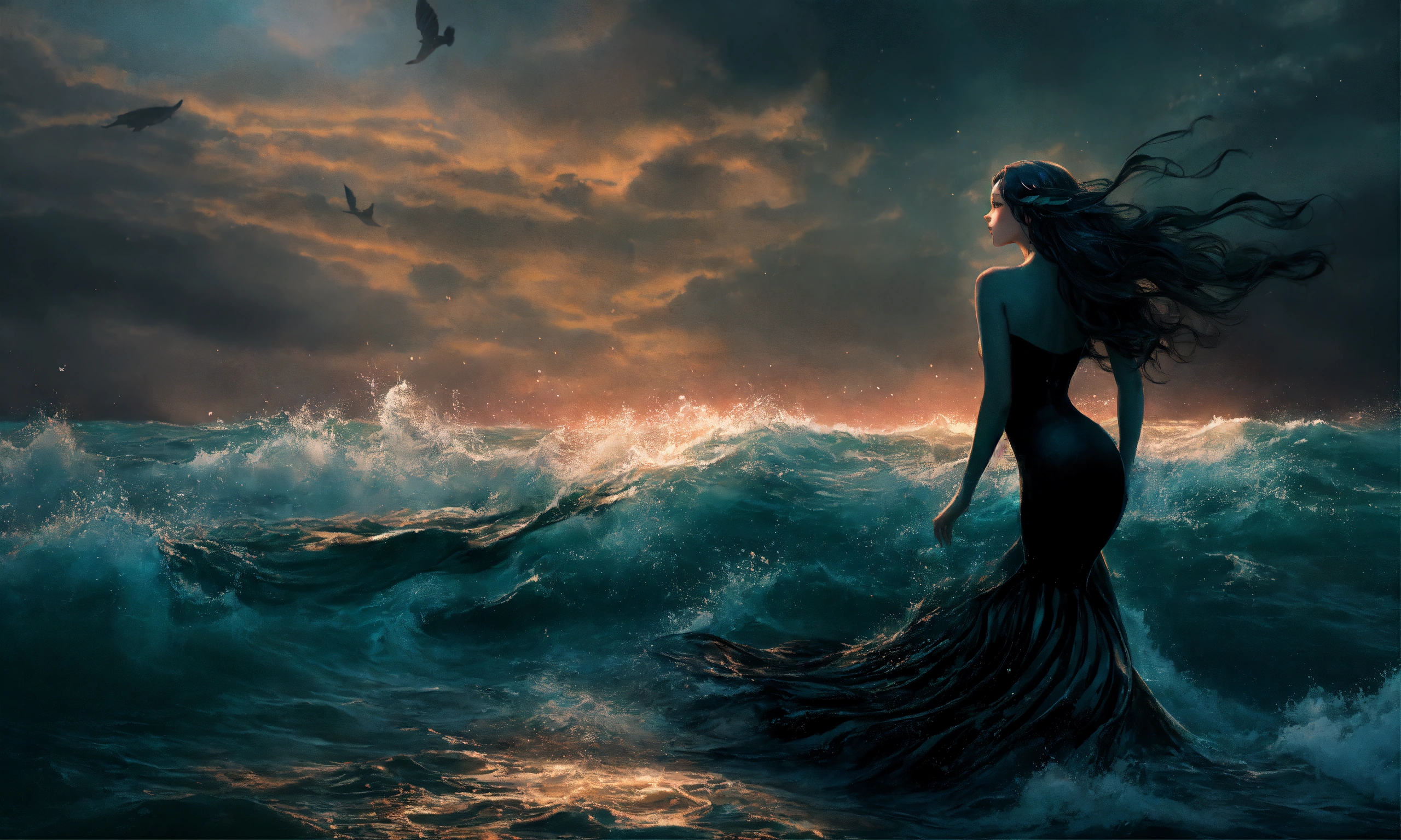 Lexica - Mermaid hidden in the waves of the ocean, dangerous mermaid ...