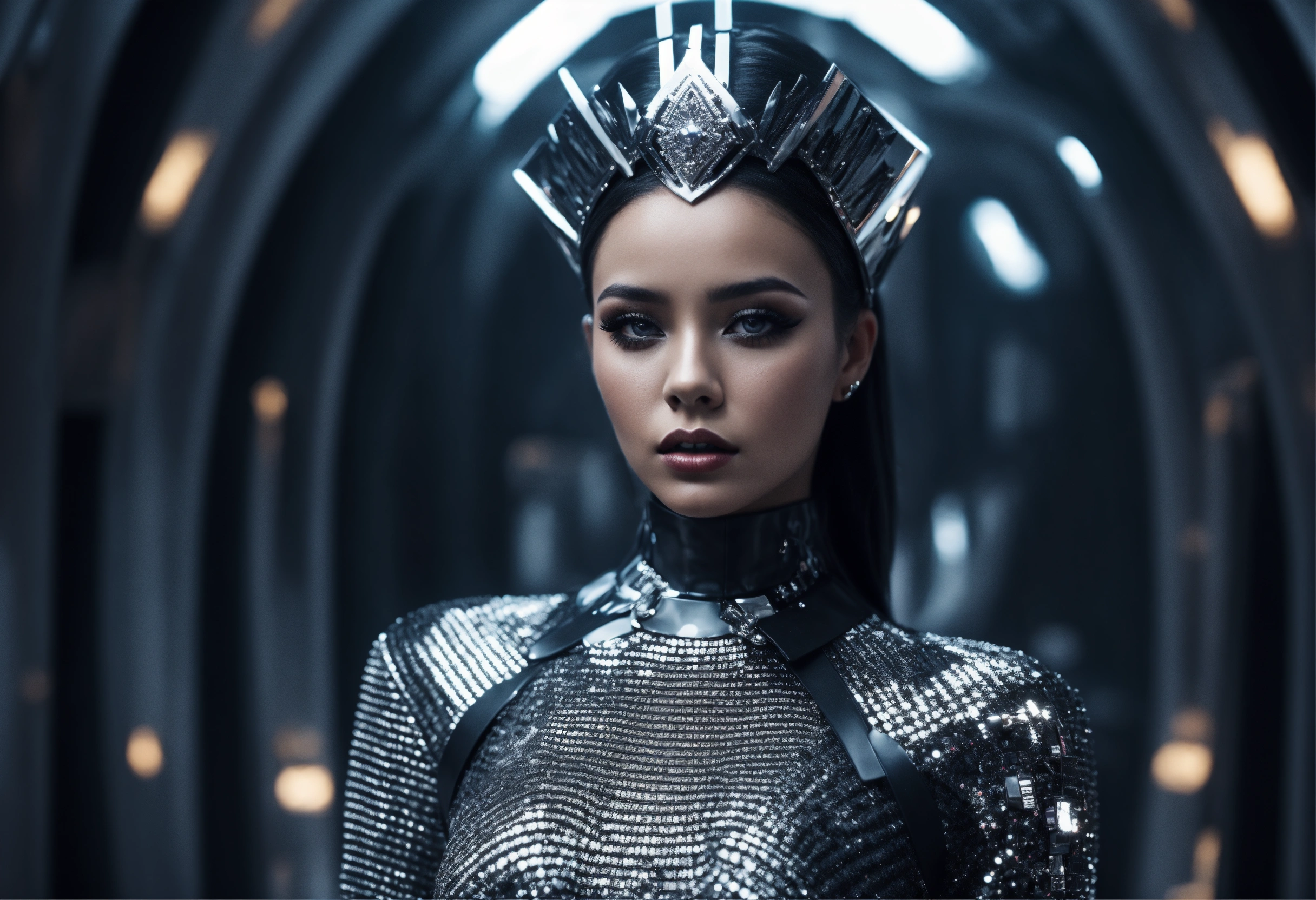 Lexica - A beautiful female pop futuristic girl colors only black and ...