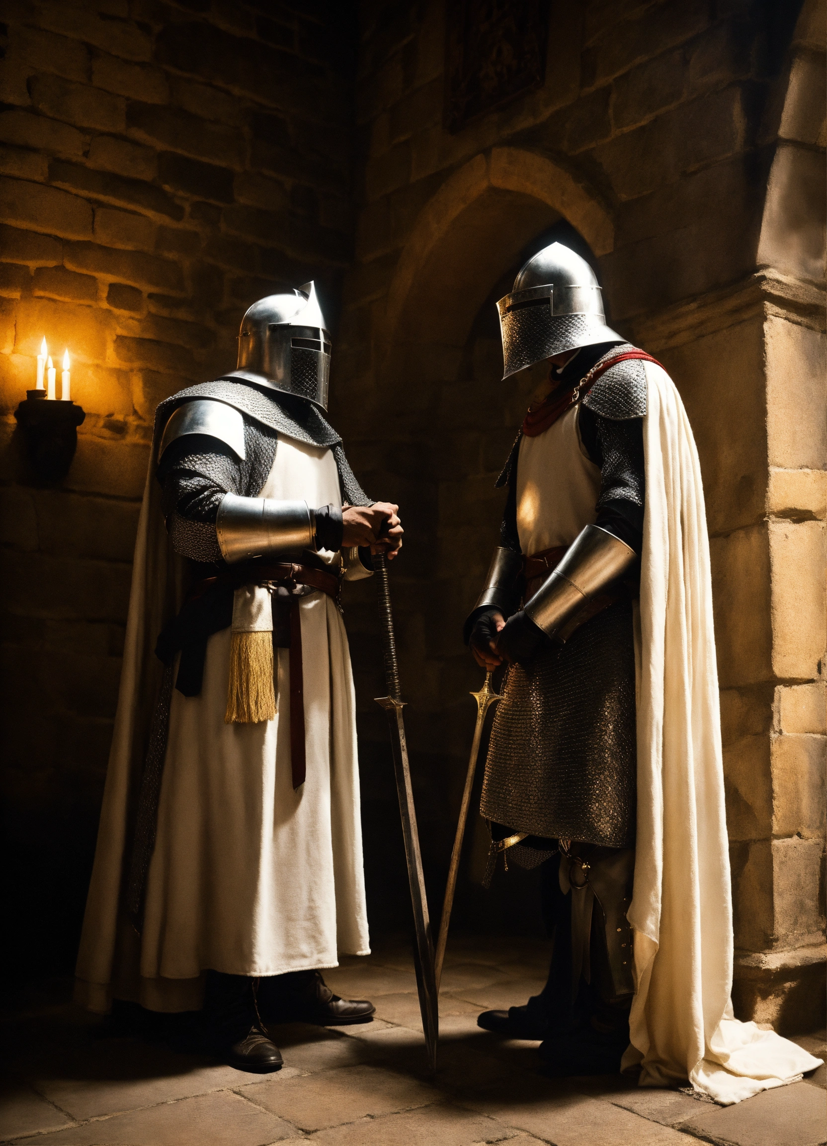 Lexica - Two Templar knights, one elder and one initiate, medieval ...