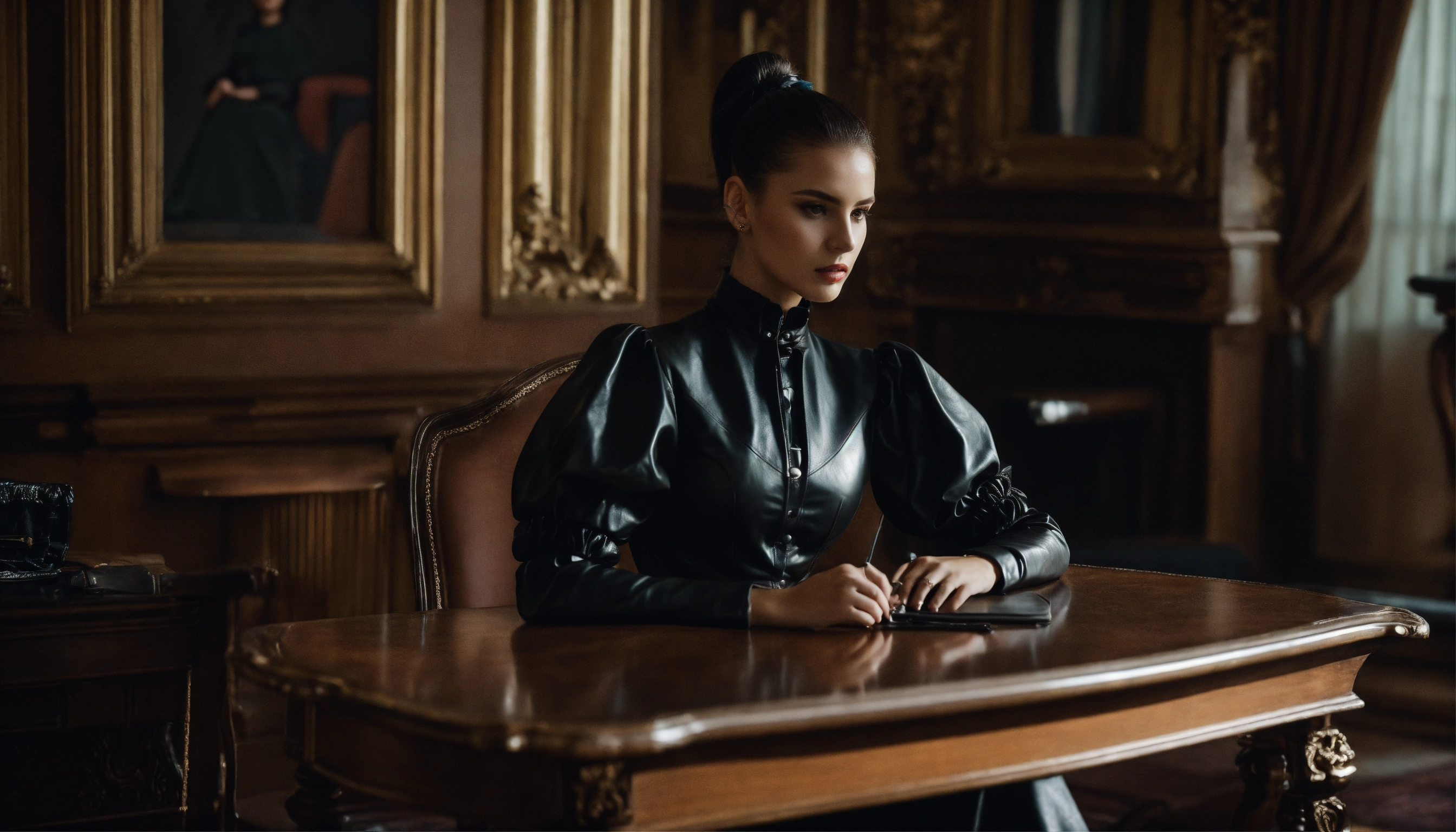 Lexica - Stunning european mistress woman fashion model sitting ...
