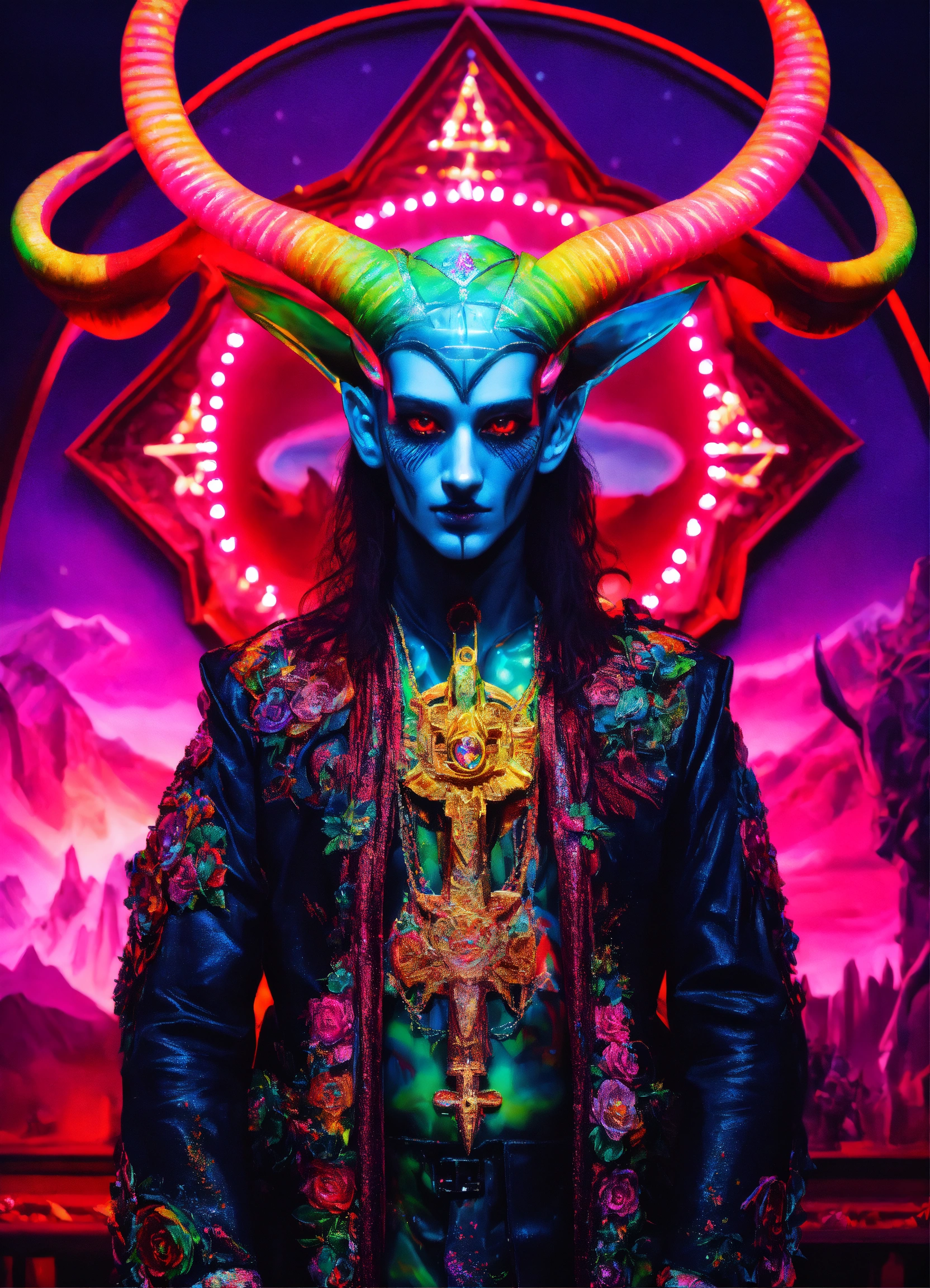 Lexica - Photorealistic 3D portrait of BAPHOMET Man Goth Death Knight ...