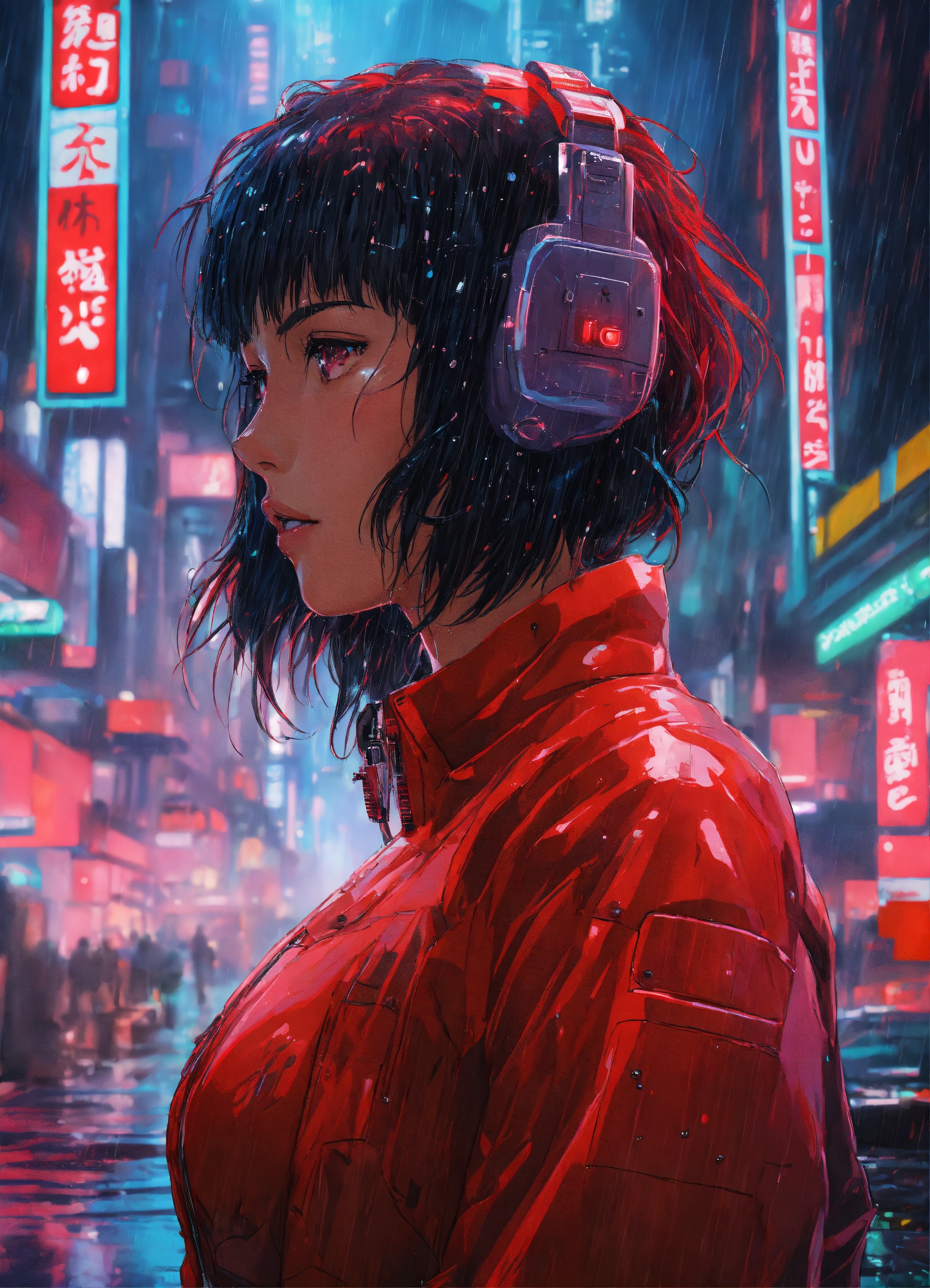 Lexica - Anime art of ghost in the Shell, detailed scene, red, perfect ...