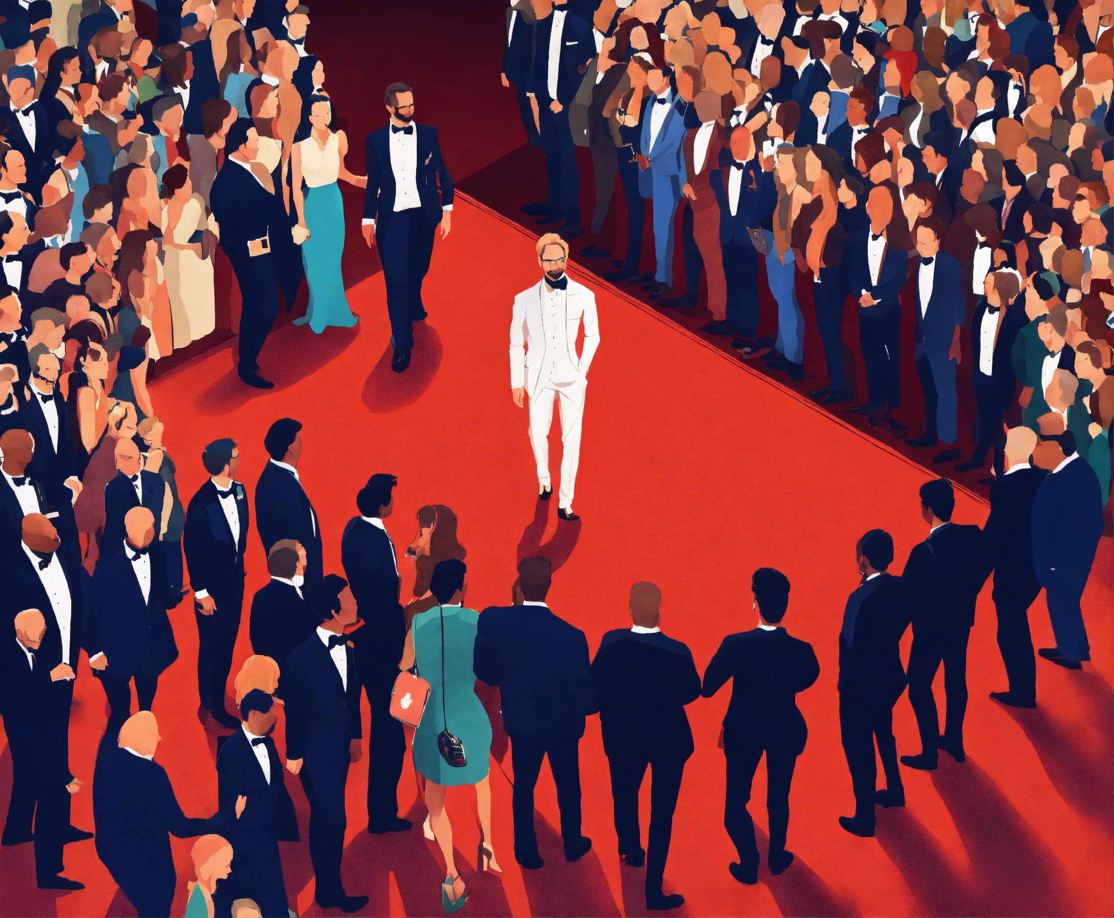 Lexica - Generate an image of a famous celebrity walking on a red ...