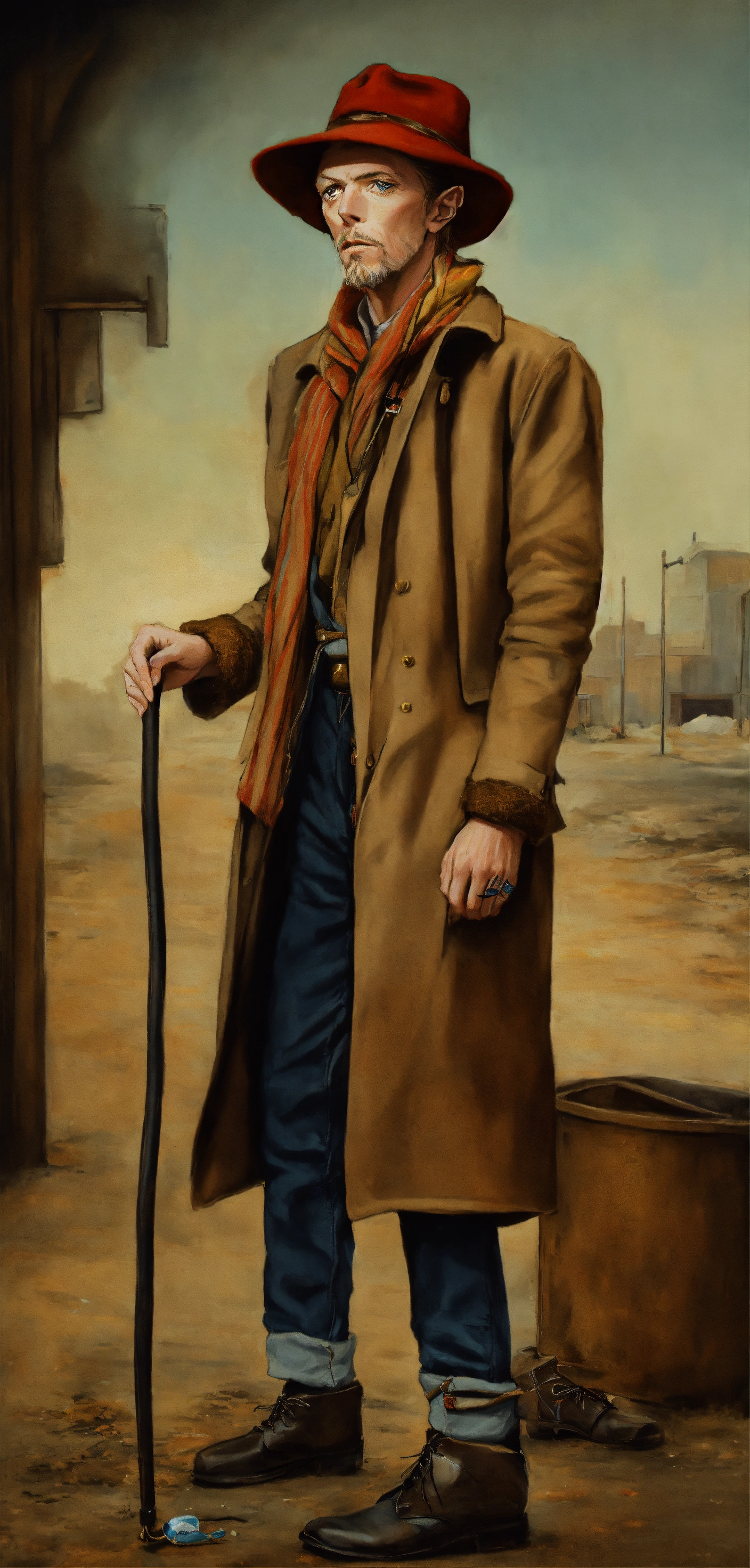 Lexica - Portrait of David bowie as a stereotypical hobo, complete with ...