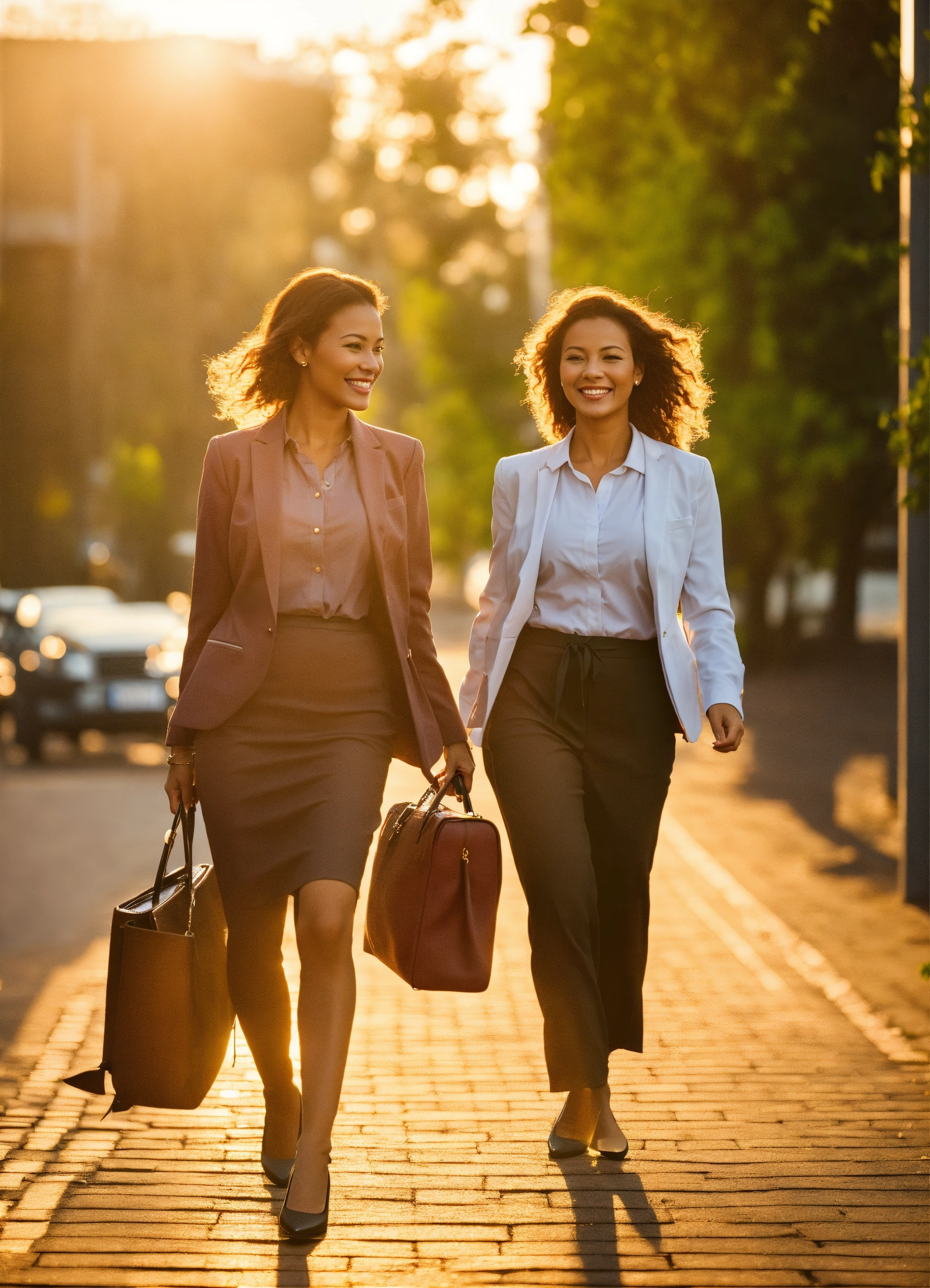 Lexica - Happy business women going to work morning