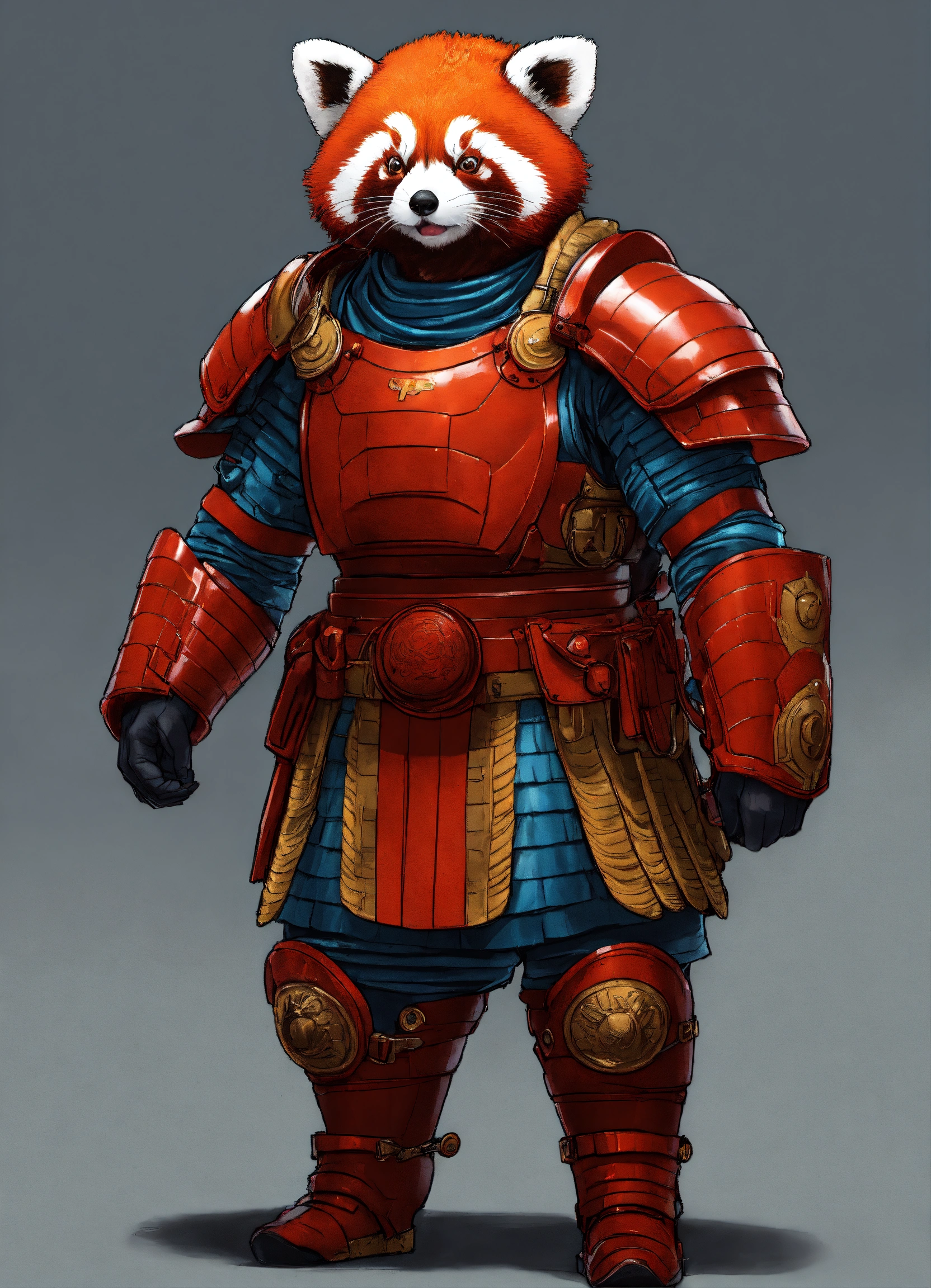 Lexica - Red panda humanoid, roman armor, Katsuhiro Otomo style