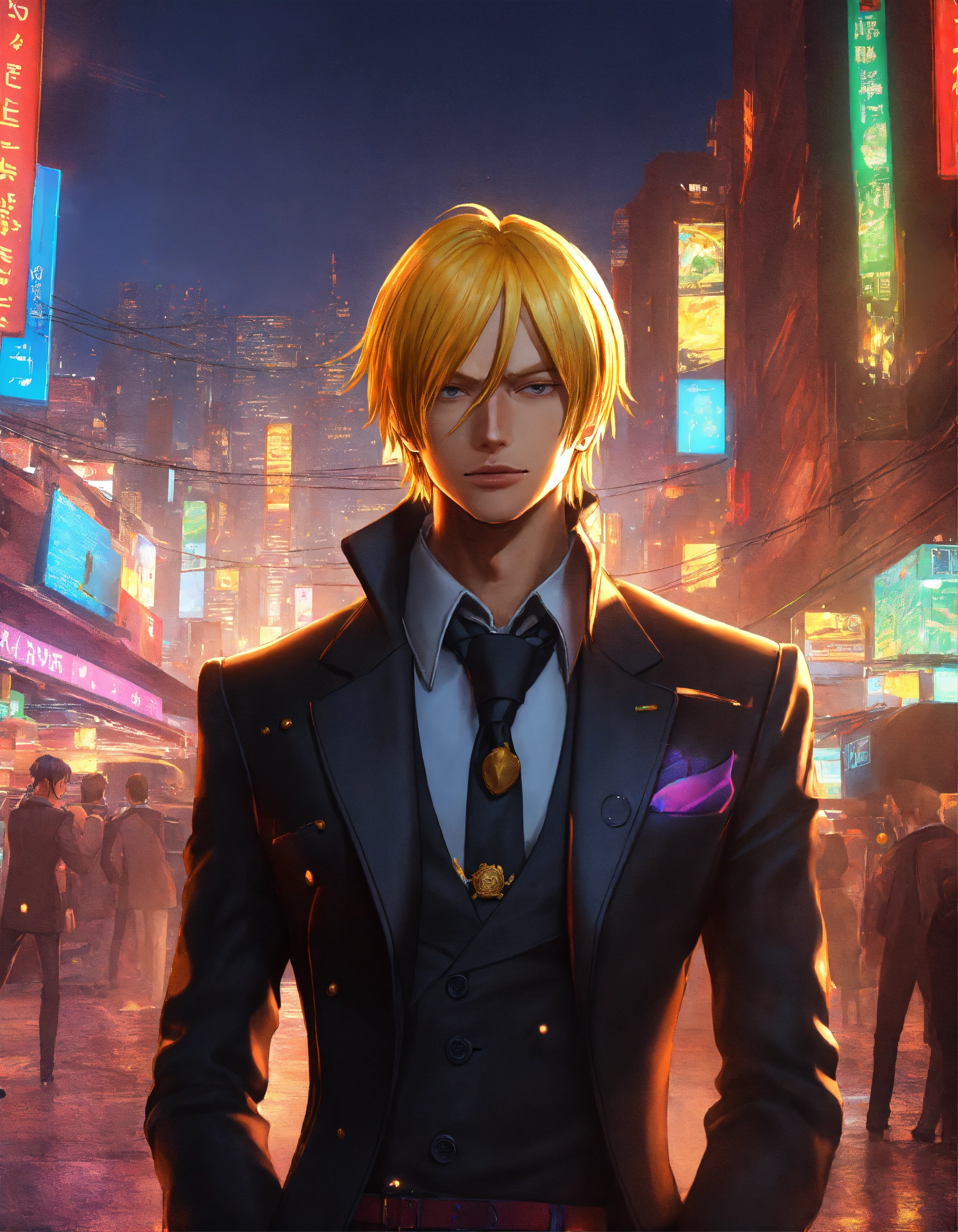 Lexica - Design a modern-day cyberpunk version of Sanji from One Piece ...