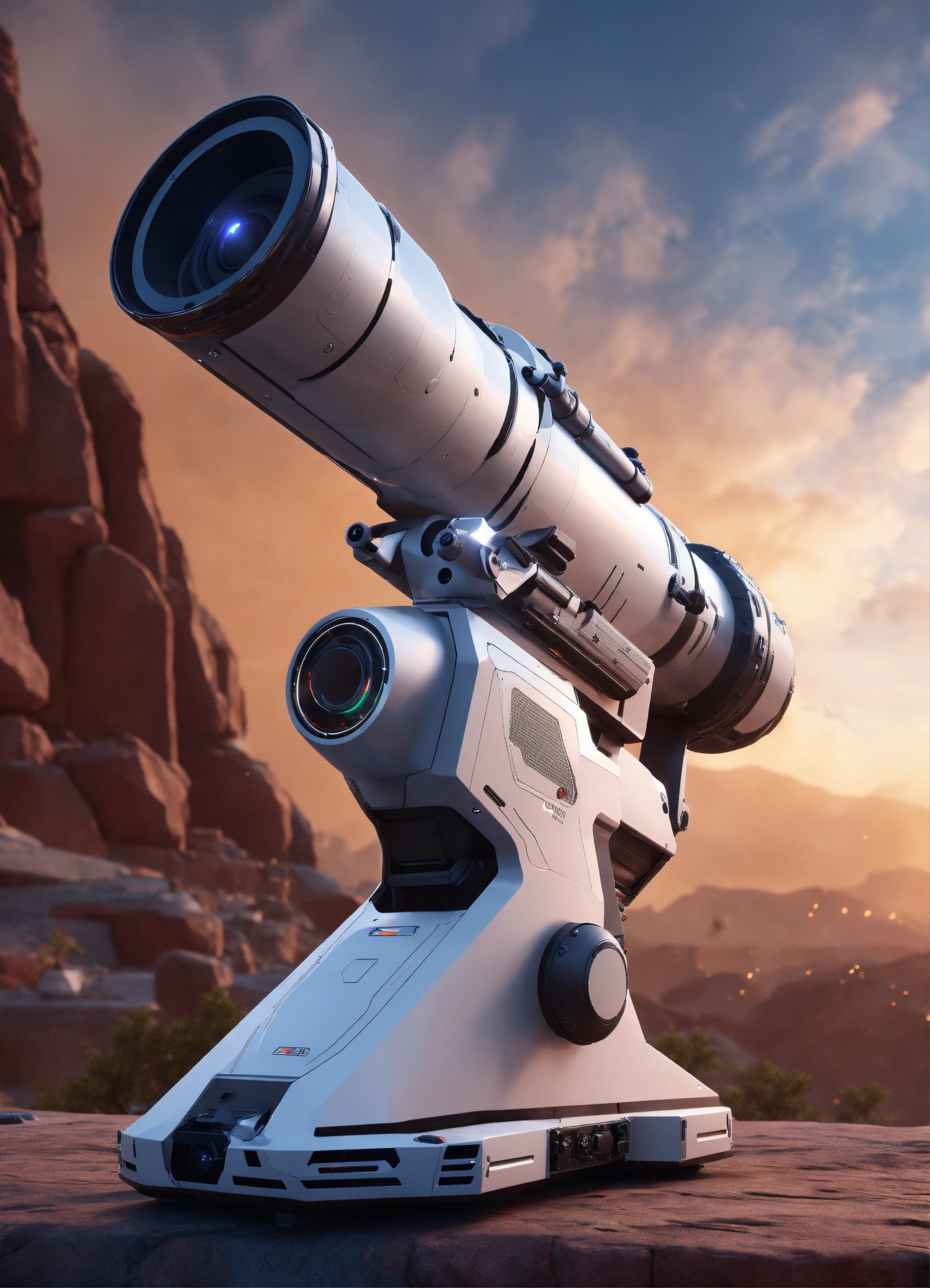 Lexica - Long white sound cannon, handheld rifle, energy weapon,, sleek ...