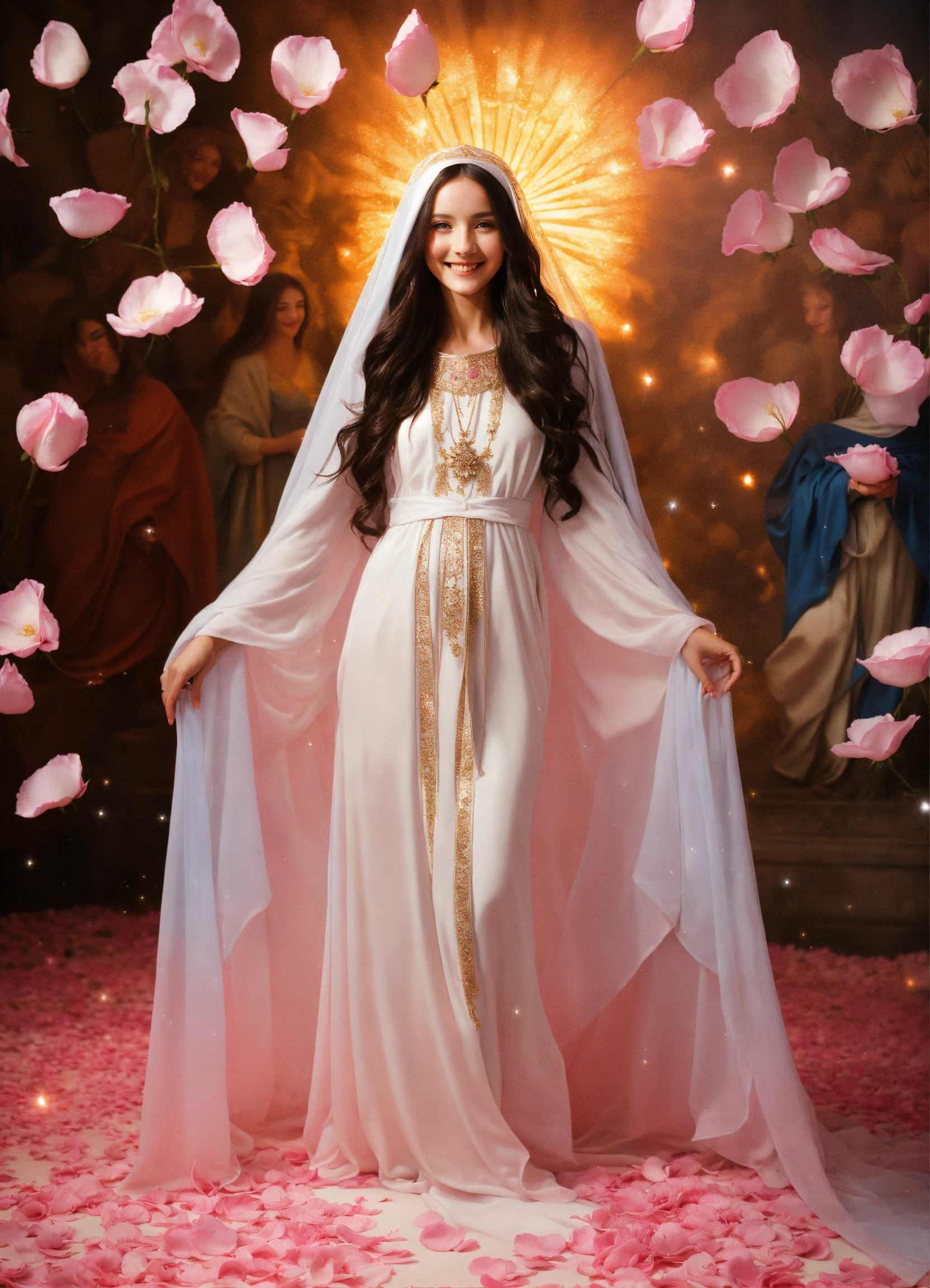 Lexica - A magazine full body photoshoot of the joyous Virgin Mary ...
