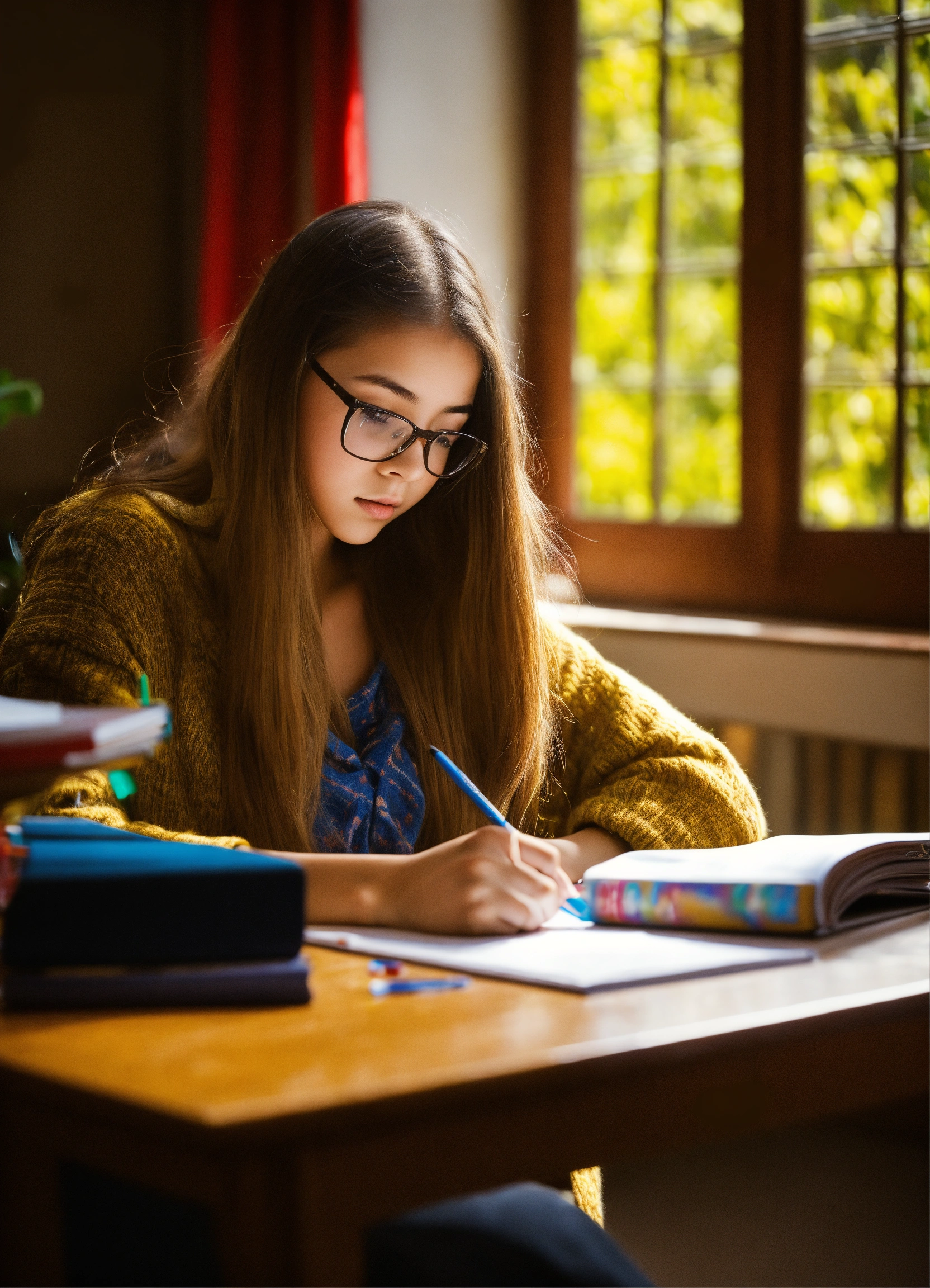 Lexica - Girl, study, school
