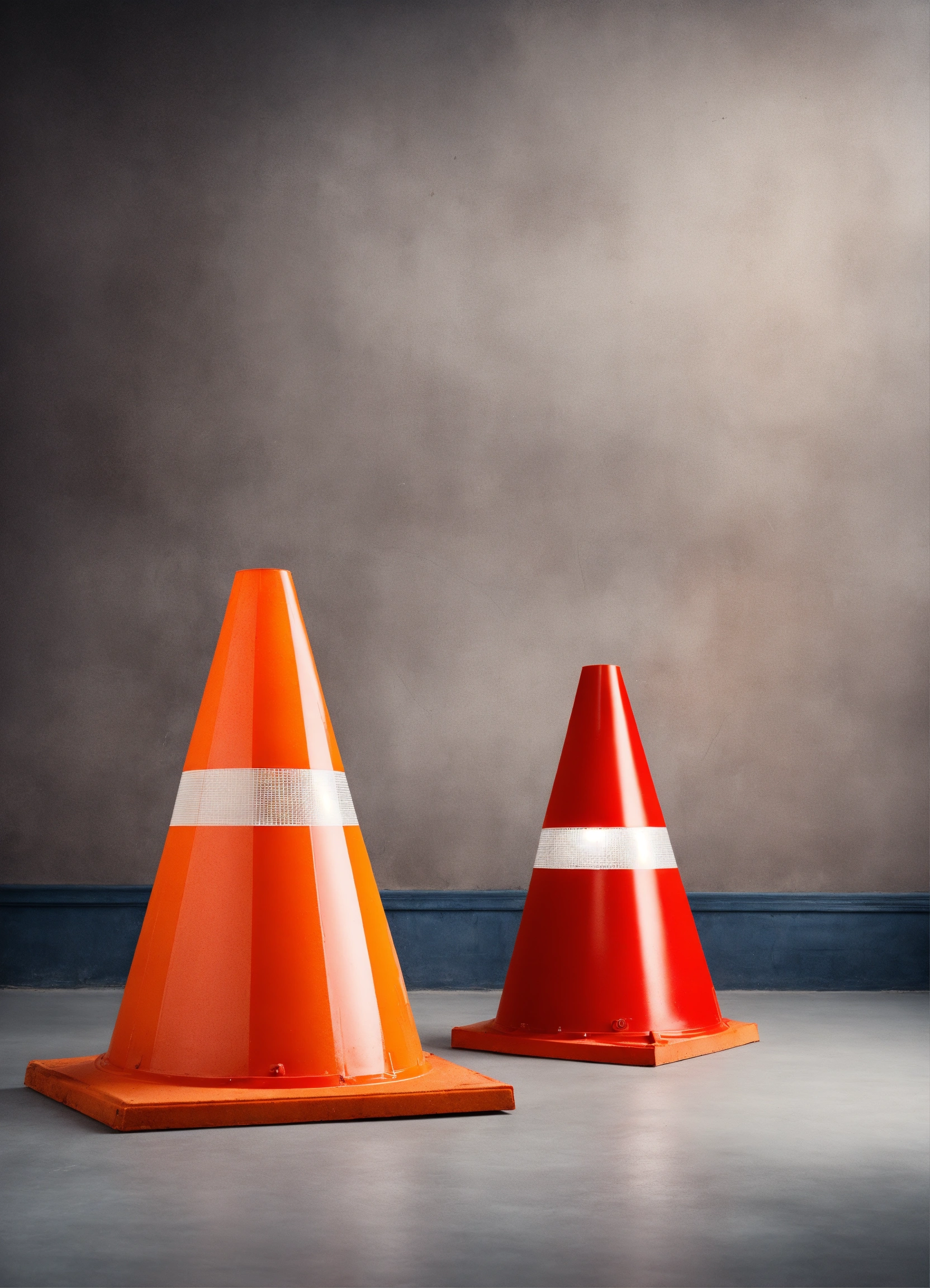 Lexica - Floating objects like a warning sign, traffic cone, and red ...