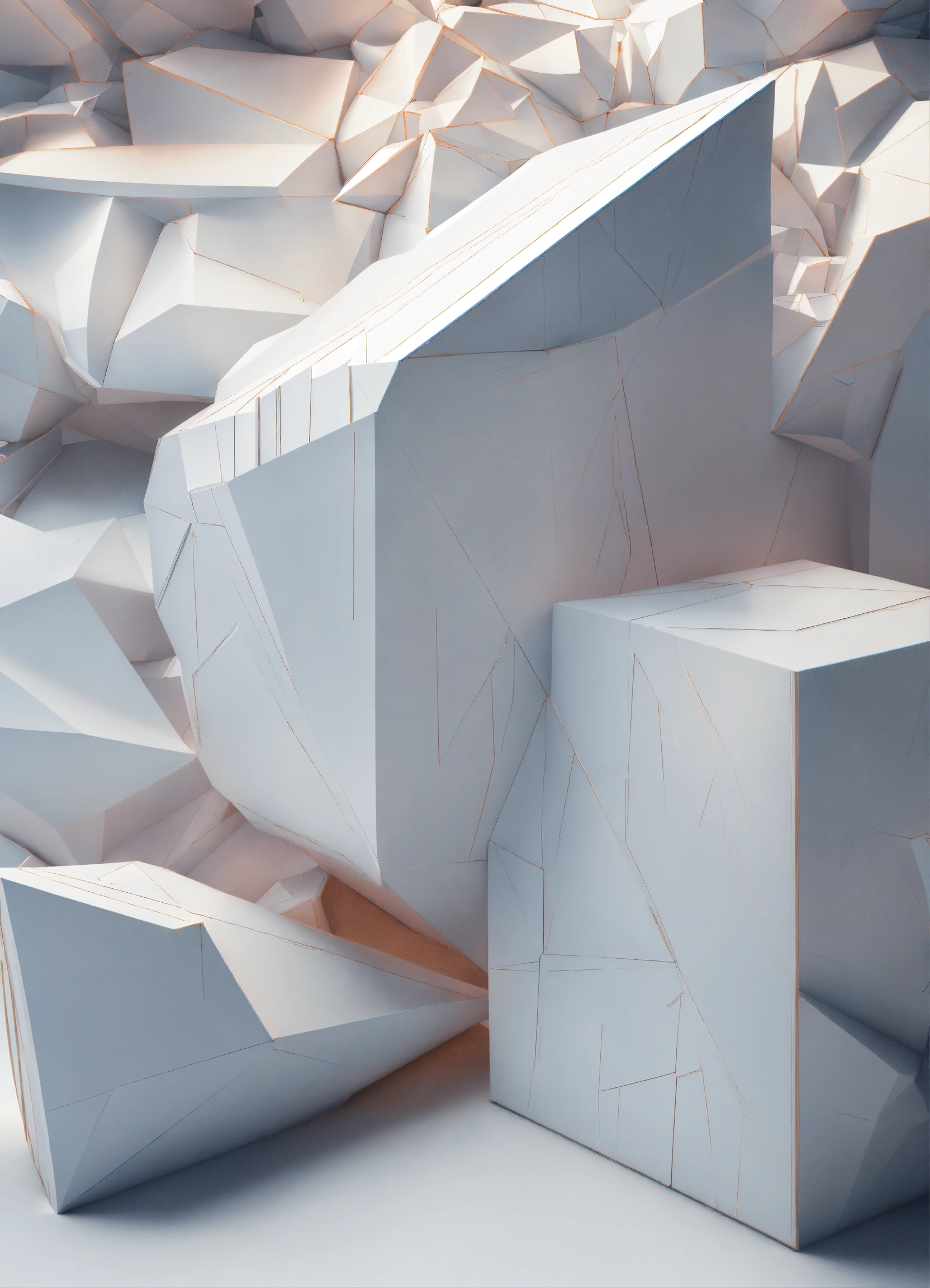 Lexica - White plastic 3d abstract geometric forms like 3d texture realistic light ci fi ...