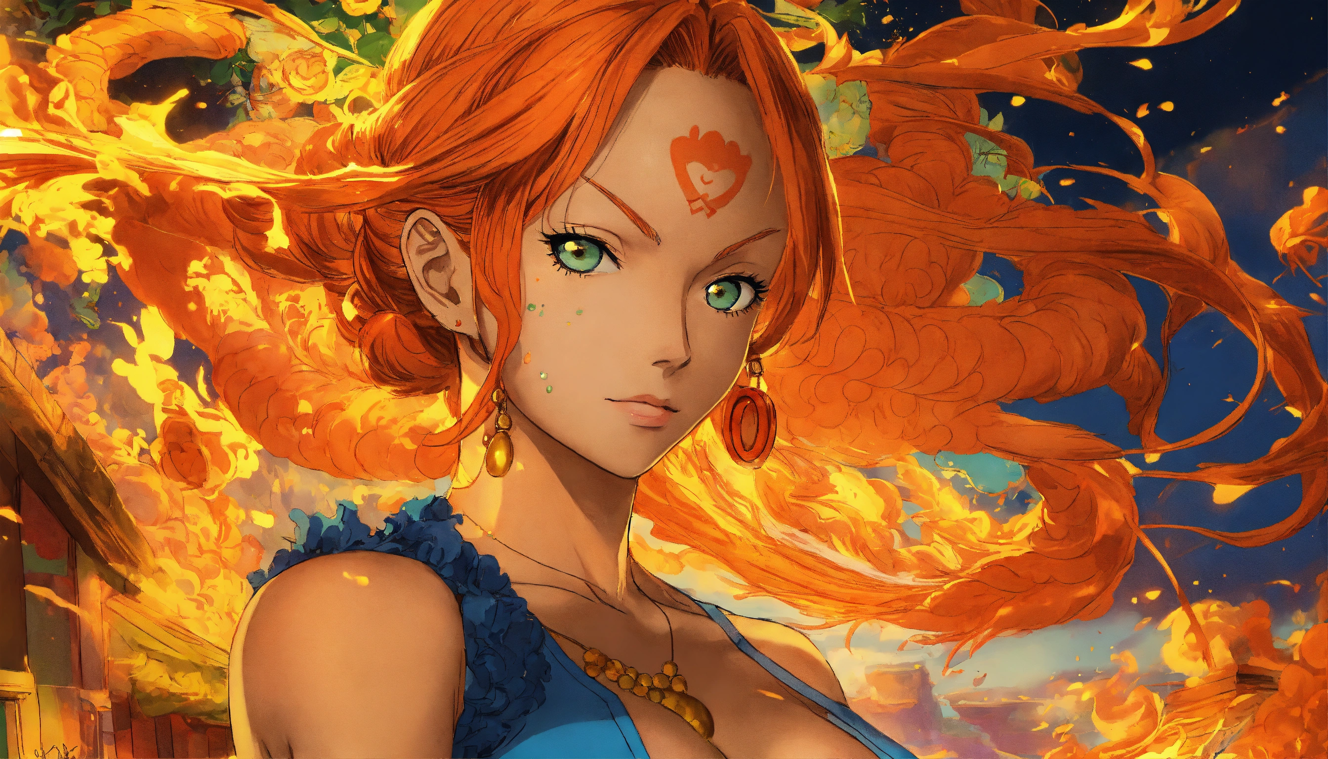 Lexica - Create an illustration of Nami in the iconic style of Eiichirō ...
