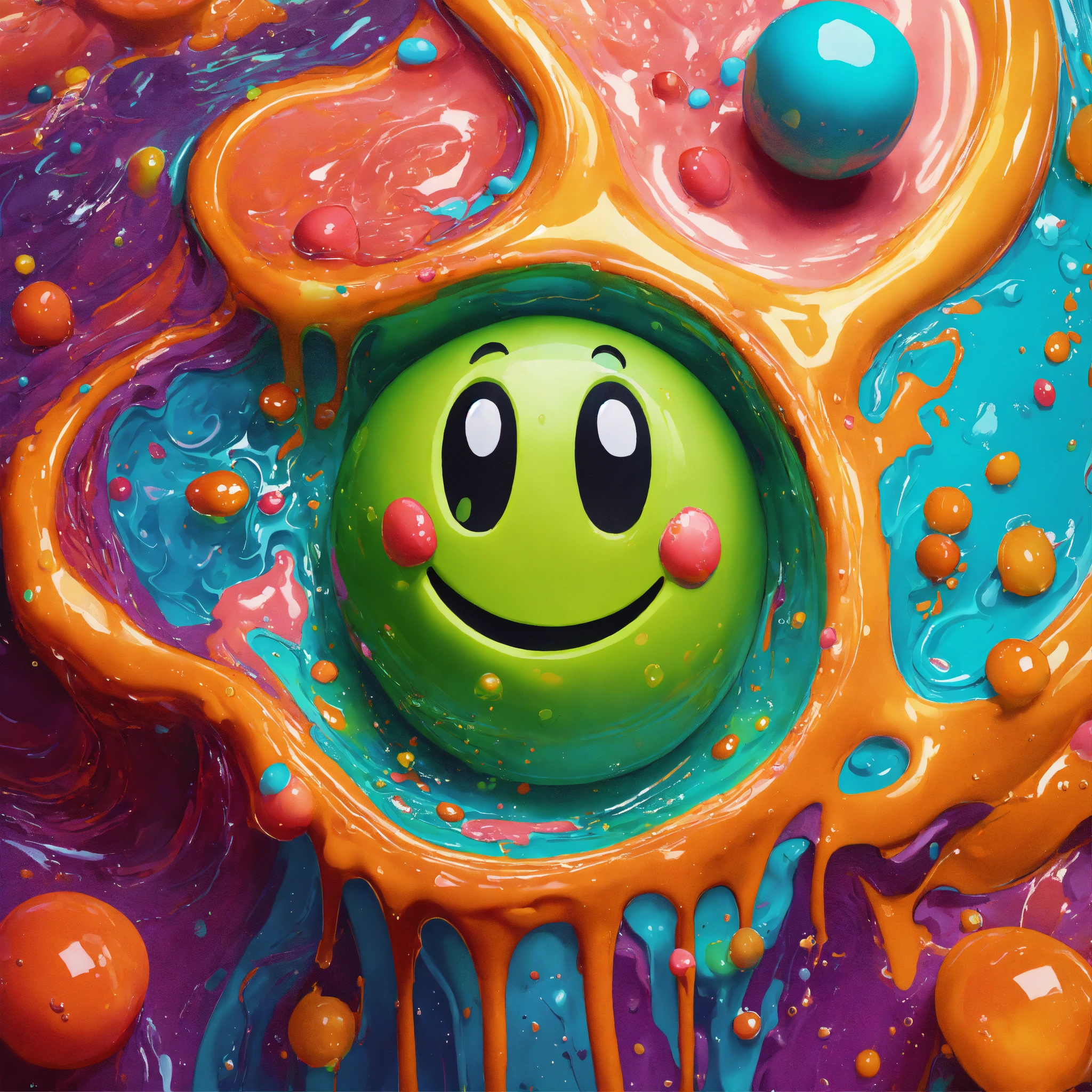 Lexica - Splash art, a quirky liquid portrait of a cute smileyt ...
