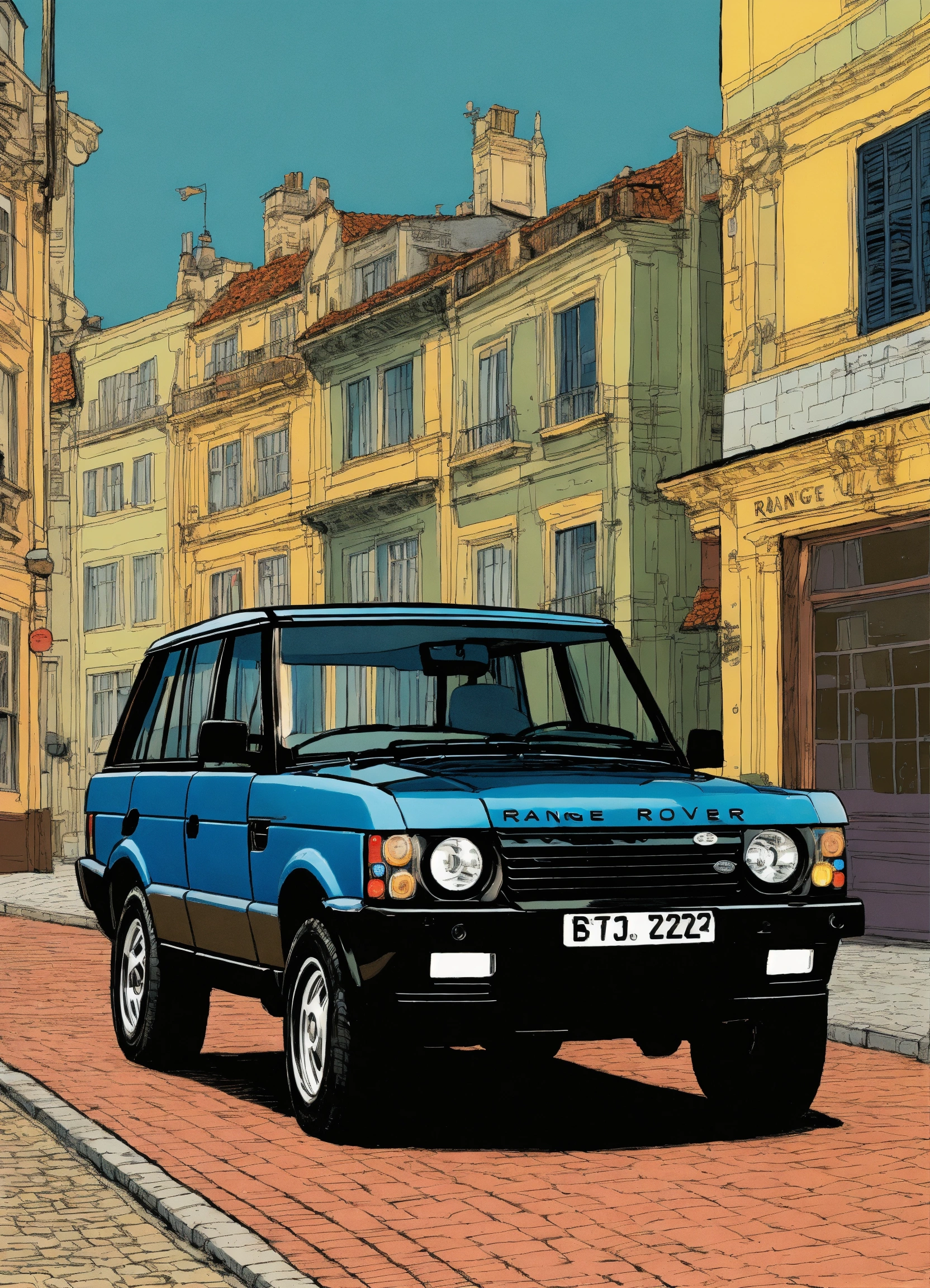 Lexica - Detailed pen and ink illustration of Range Rover Sport 2022 ...