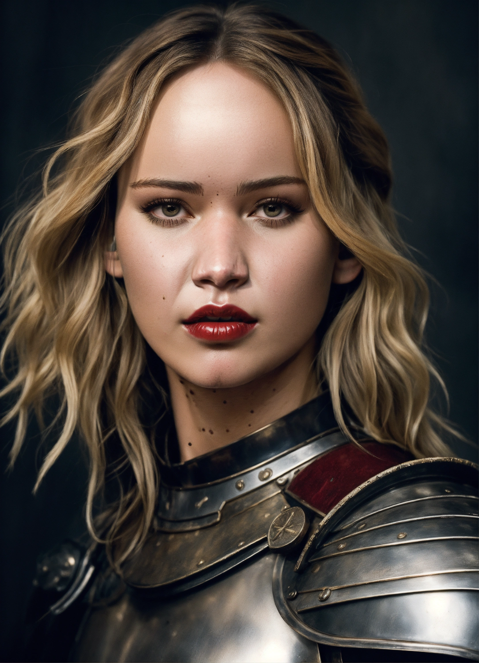 Lexica - Photo quality portrait of Jennifer Lawrence as a warrior ...