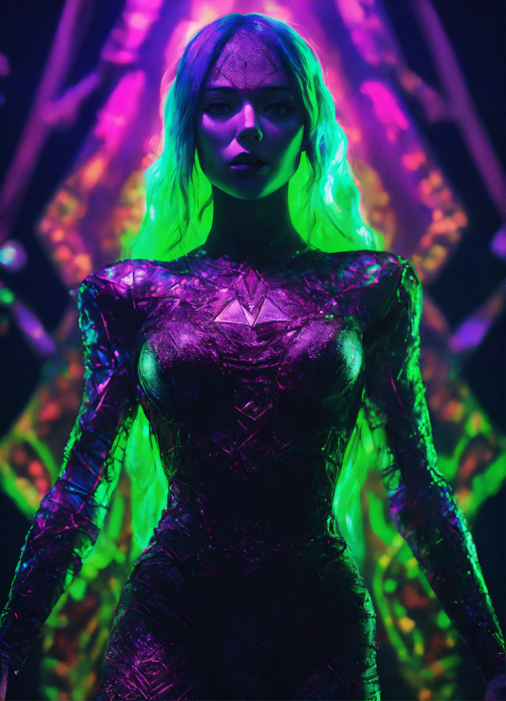 Lexica - Full body Photorealistic female the grudge in a diamond suit ...