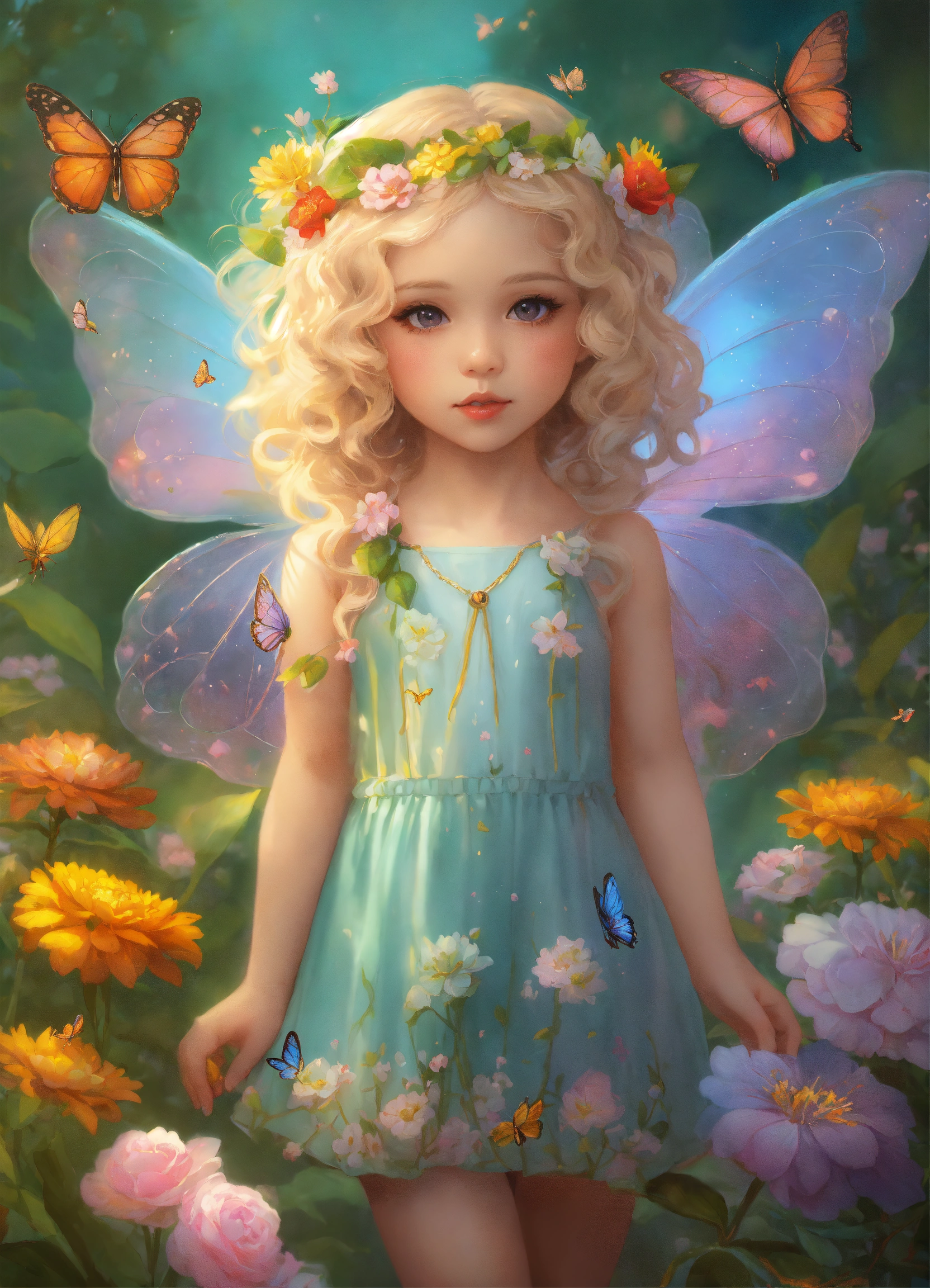 Lexica - Portrait and shot full body of a very cute glad fairy chibi ...