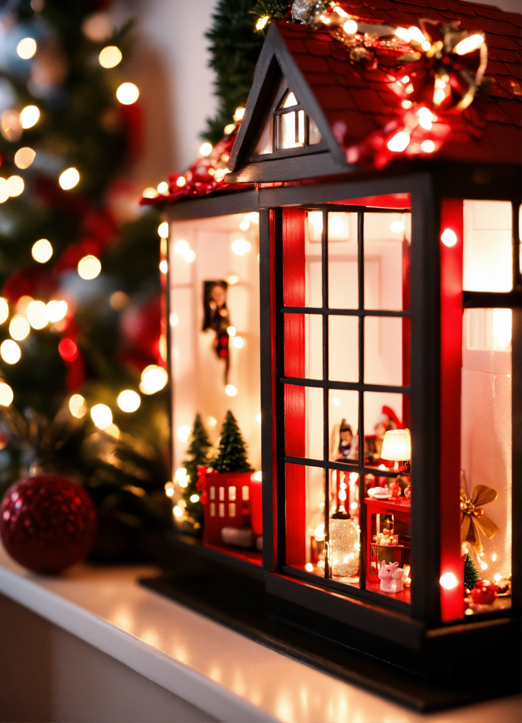 Lexica - Barbie doll, black Christmas, Christmas interior design, fairy ...