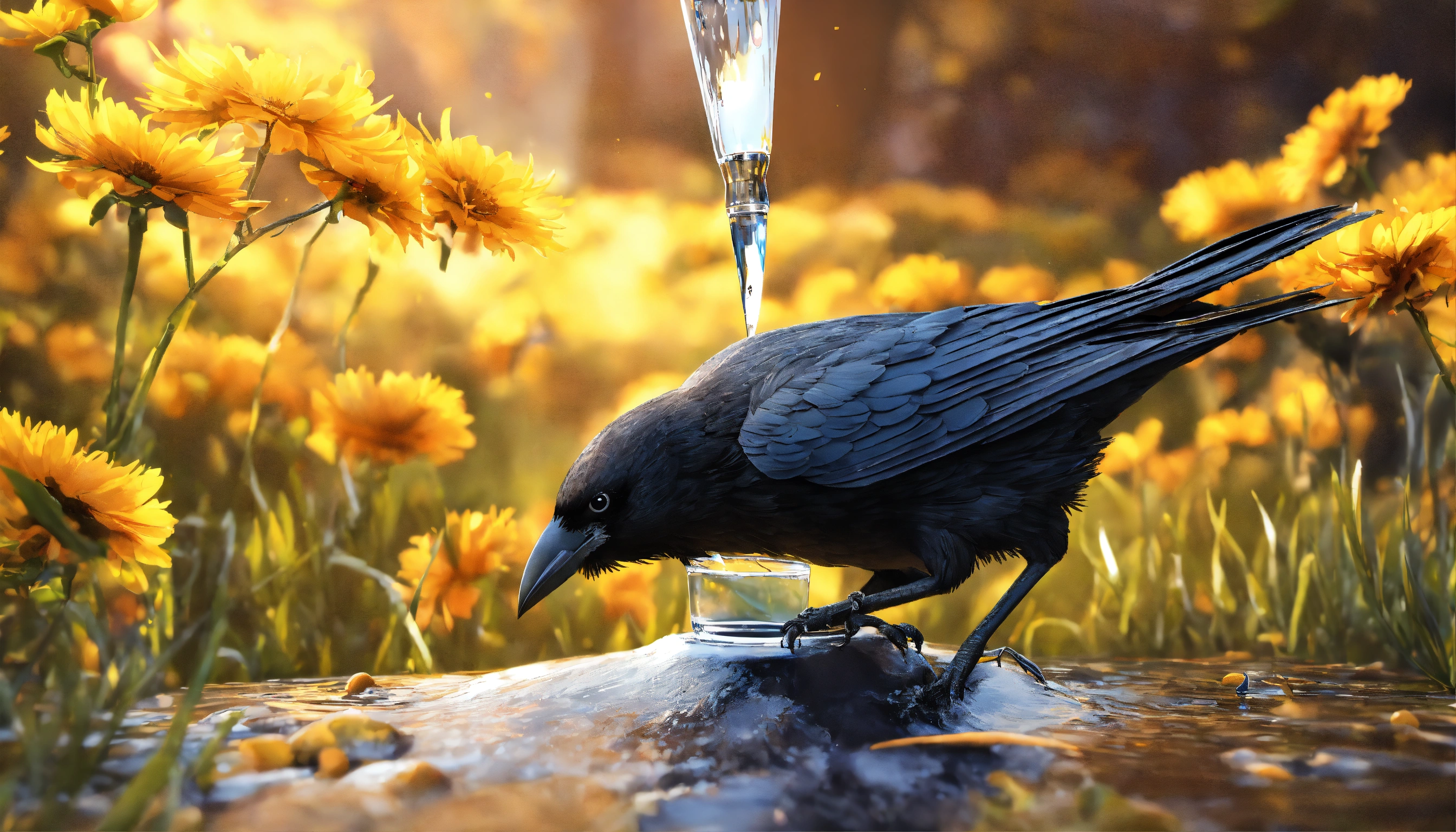 Lexica - Generate an image of "Depict the crows working together to ...