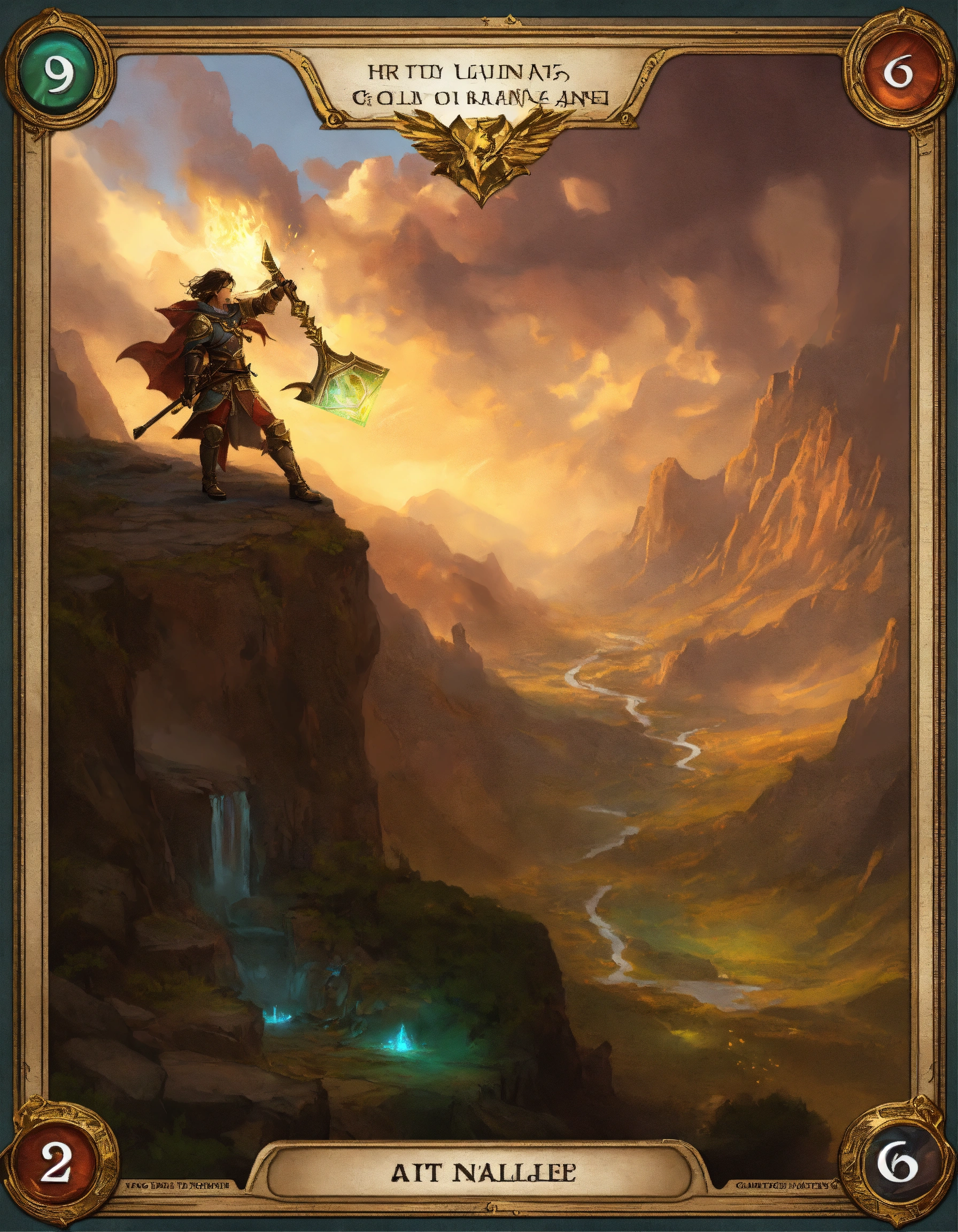 Lexica - RPG card template, fantasy, magic, heroic, gold, magic the ...